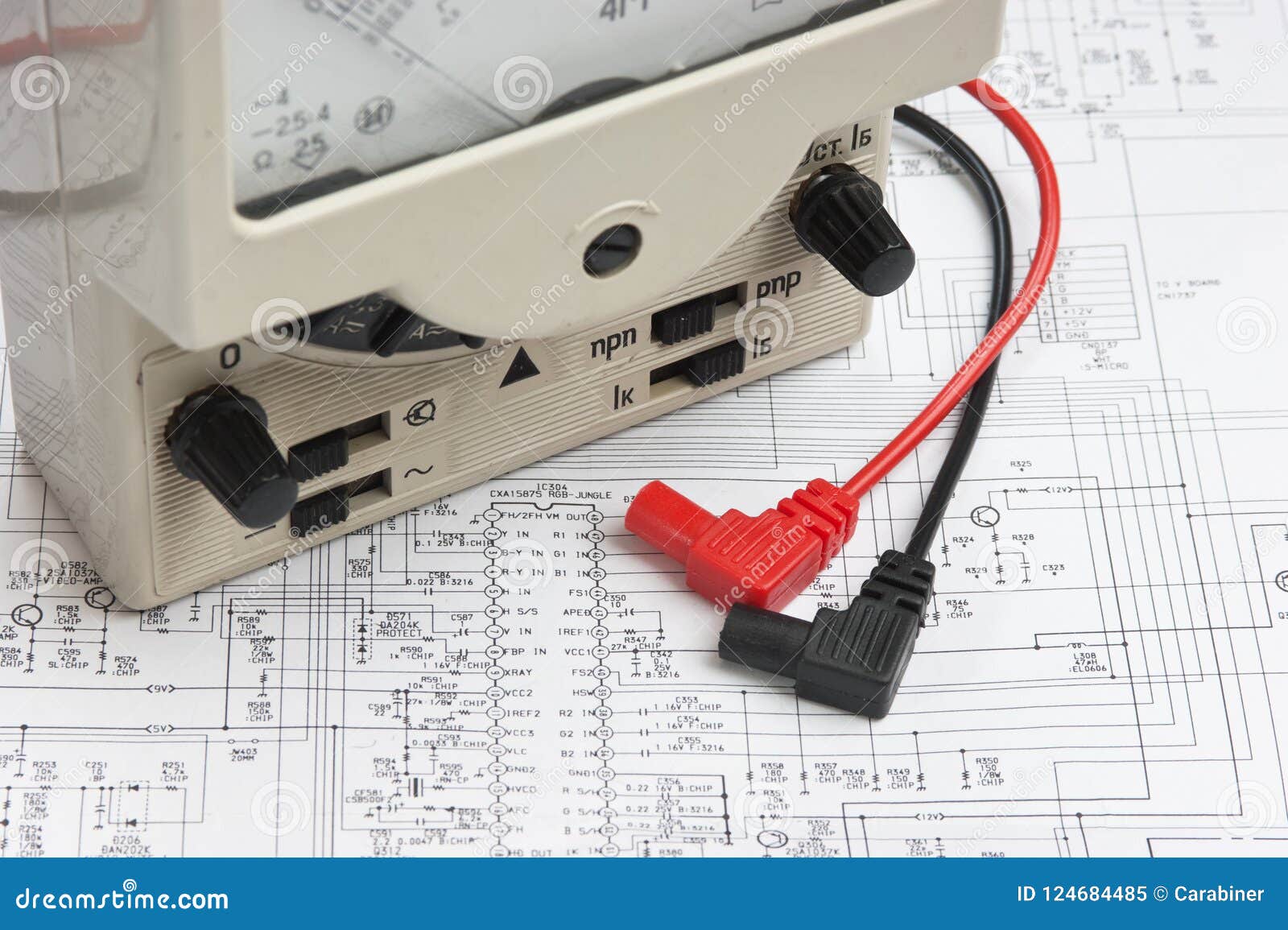Old multimete stock image. Image of measurement, circuit - 124684485