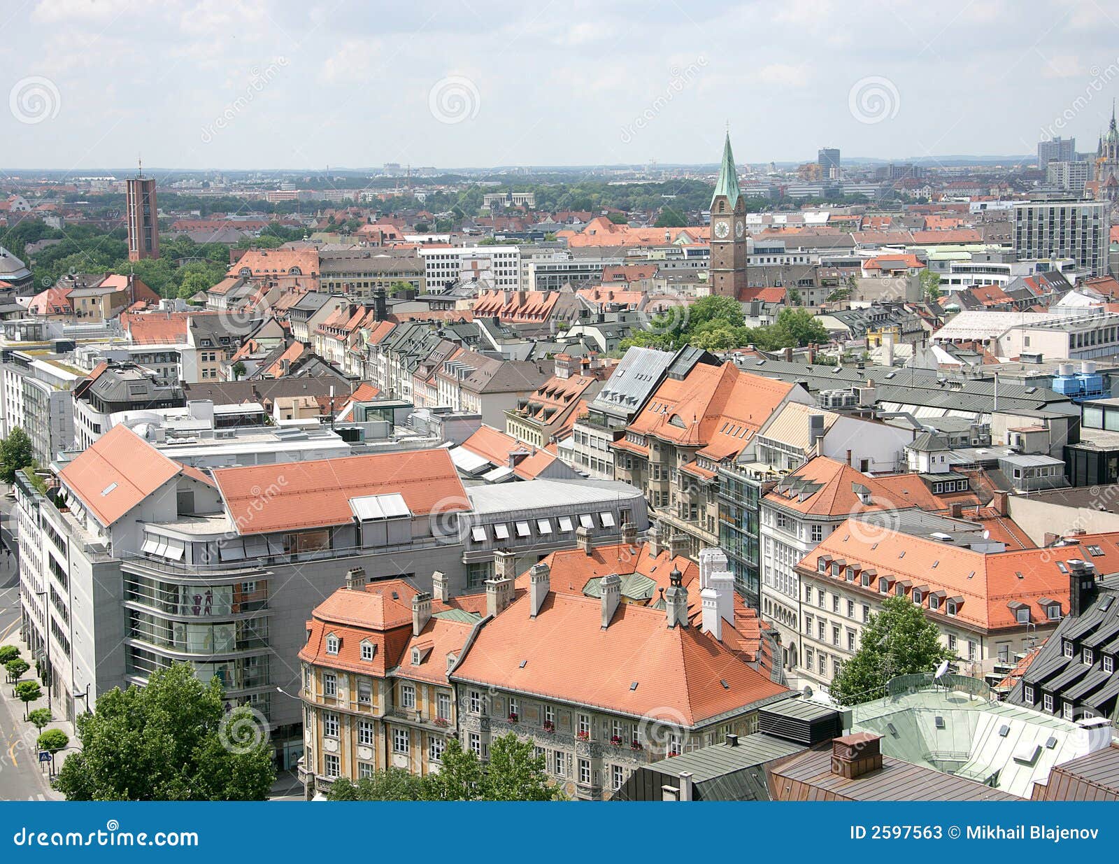 Old Munich. View from Above 3 Stock Image - Image of tower, spire: 2597563