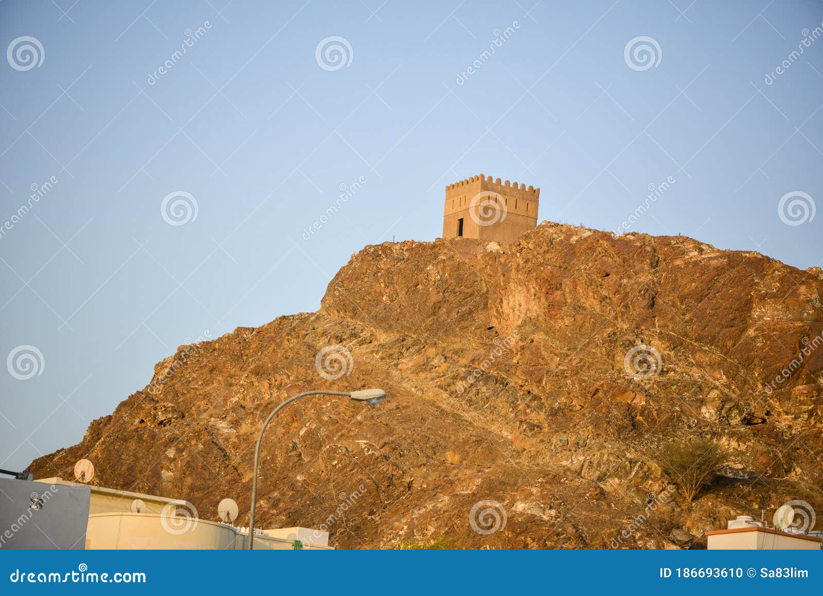 Old Muscat Mountain Tower, Oman Editorial Image - Image of mosque ...