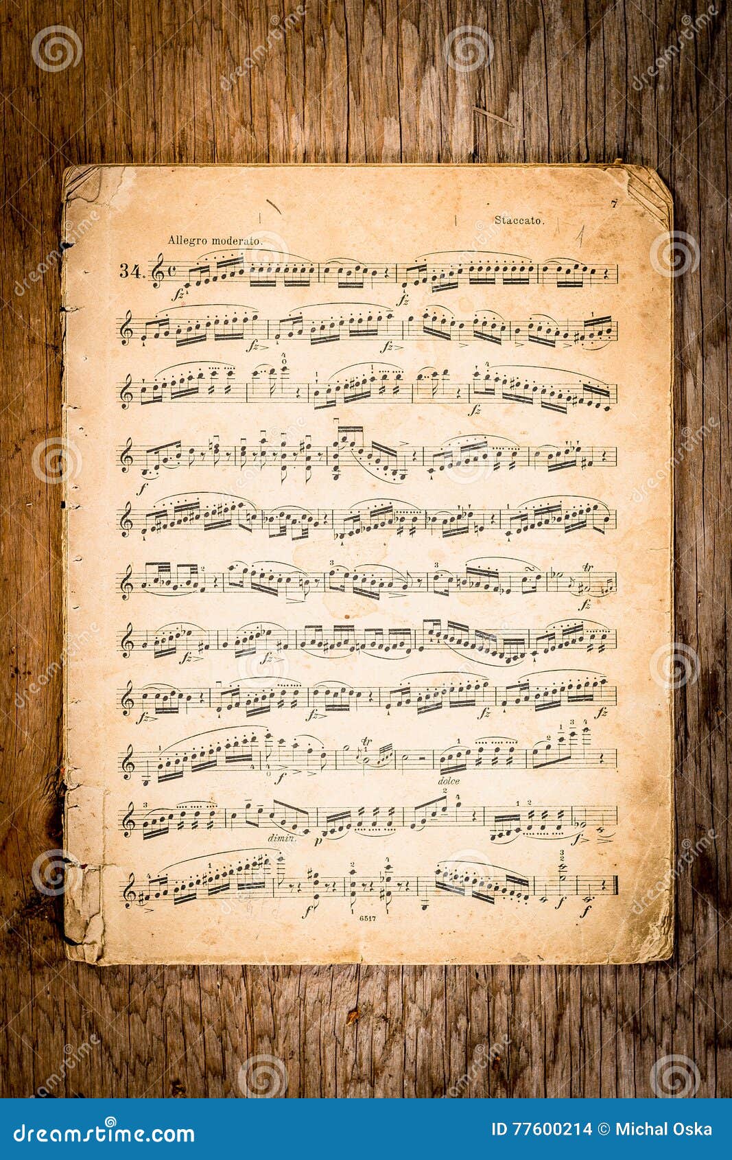 Old Music Notes on Old Table Stock Photo - Image of music, notation ...