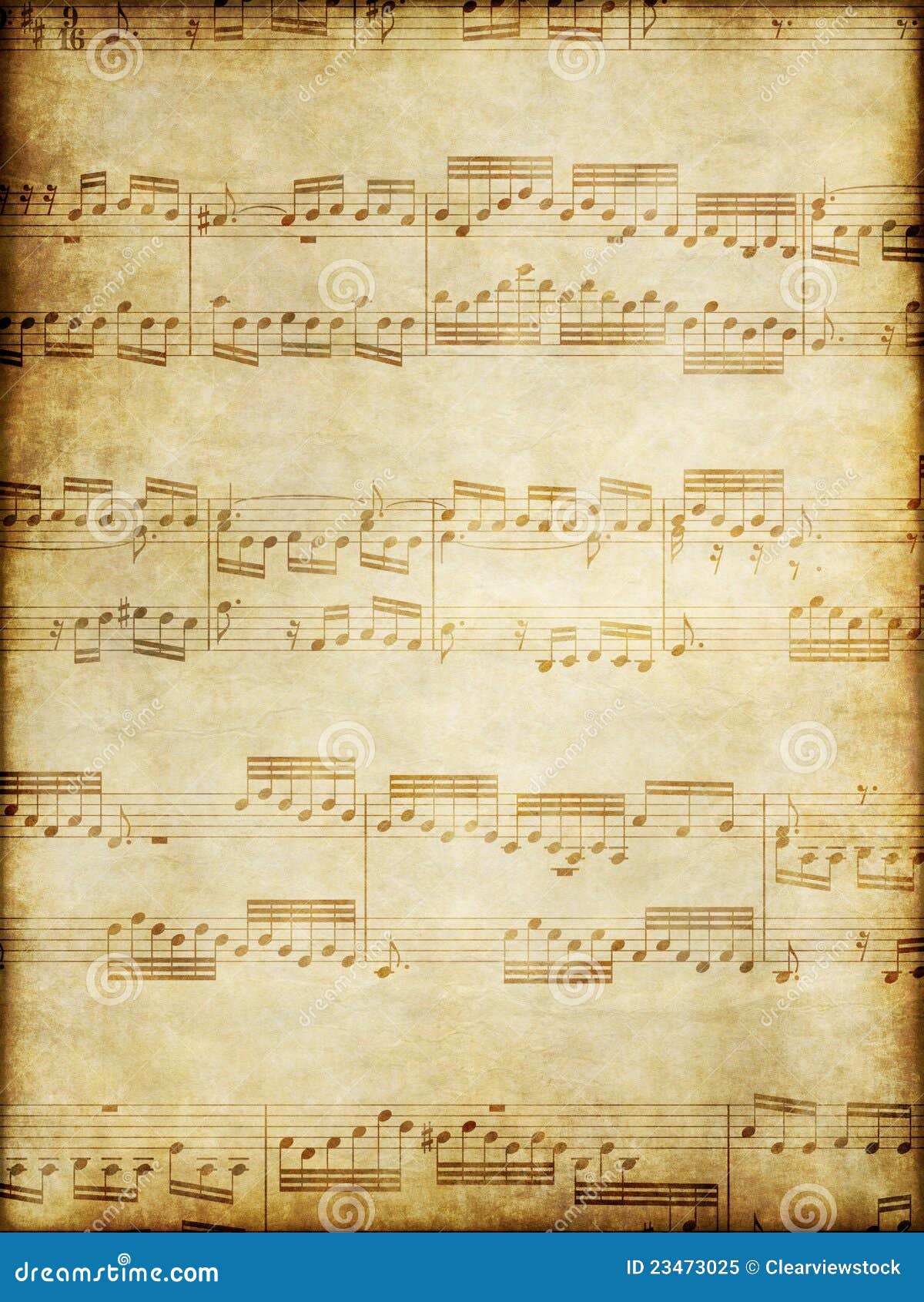 Old music on parchment stock illustration. Illustration of music - 23473025