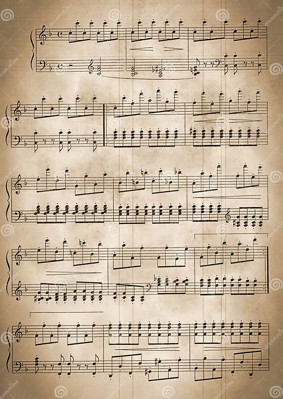 Old musical notes stock photo. Image of abstract, detail - 9789478