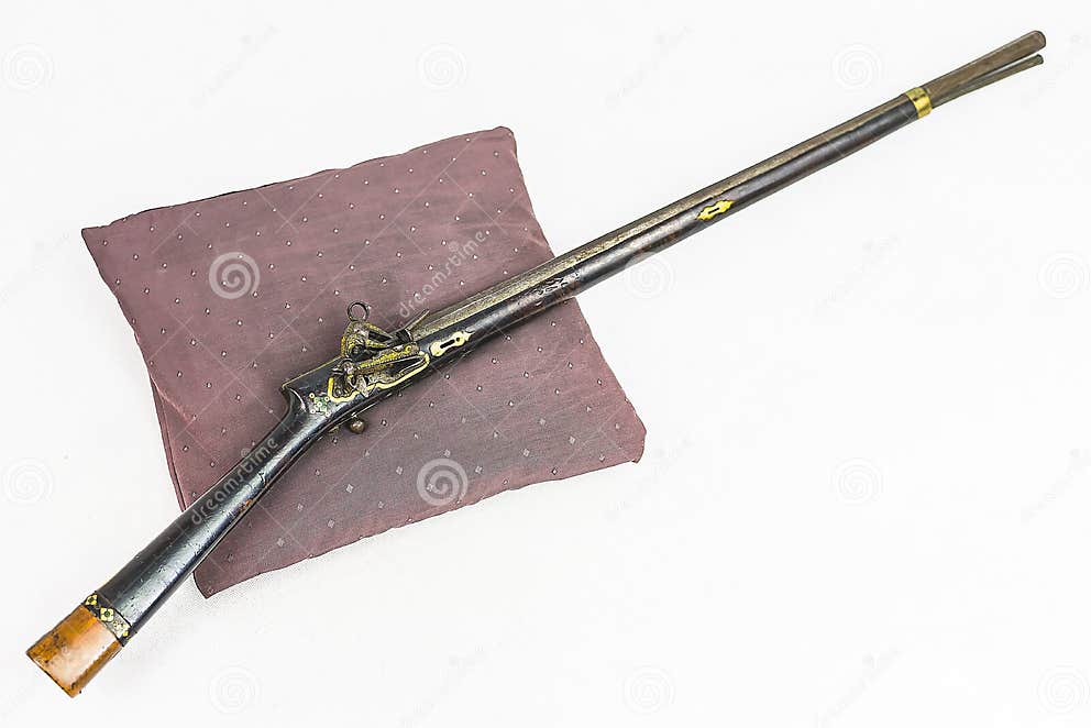 Old musket stock image. Image of cushion, fire, bullet - 36805441