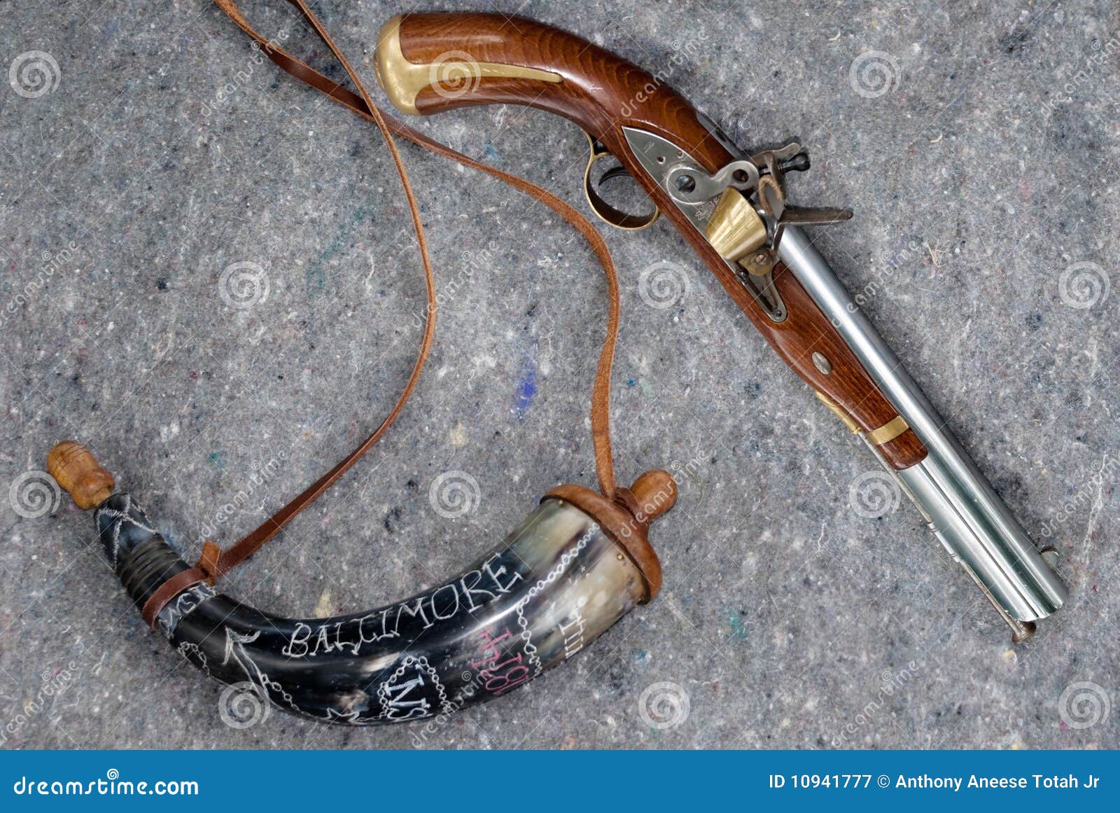 Old Musket & Powder Horn Royalty-Free Stock Photo | CartoonDealer.com ...