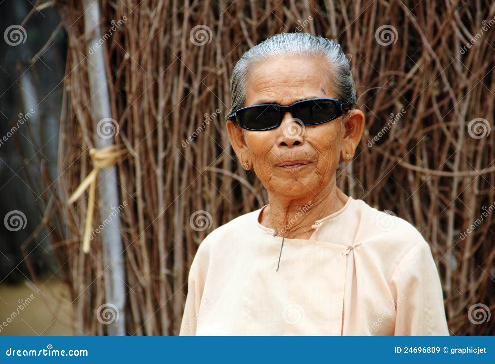 Old Myanmar Woman Wearing Shades Editorial Stock Image - Image of face ...