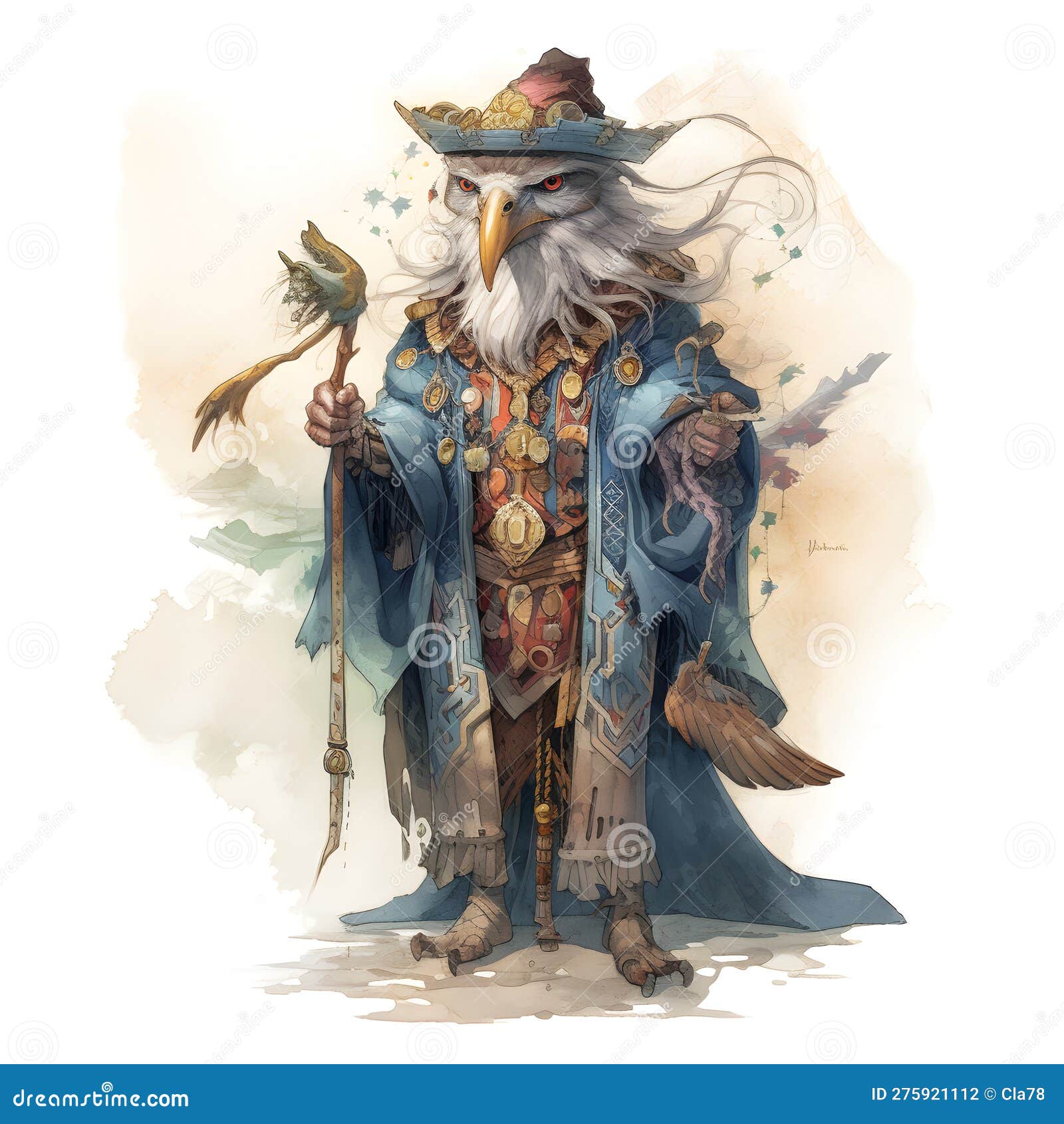 Old Mystical Wizard Eagle, Ai Generative Illustration Stock ...