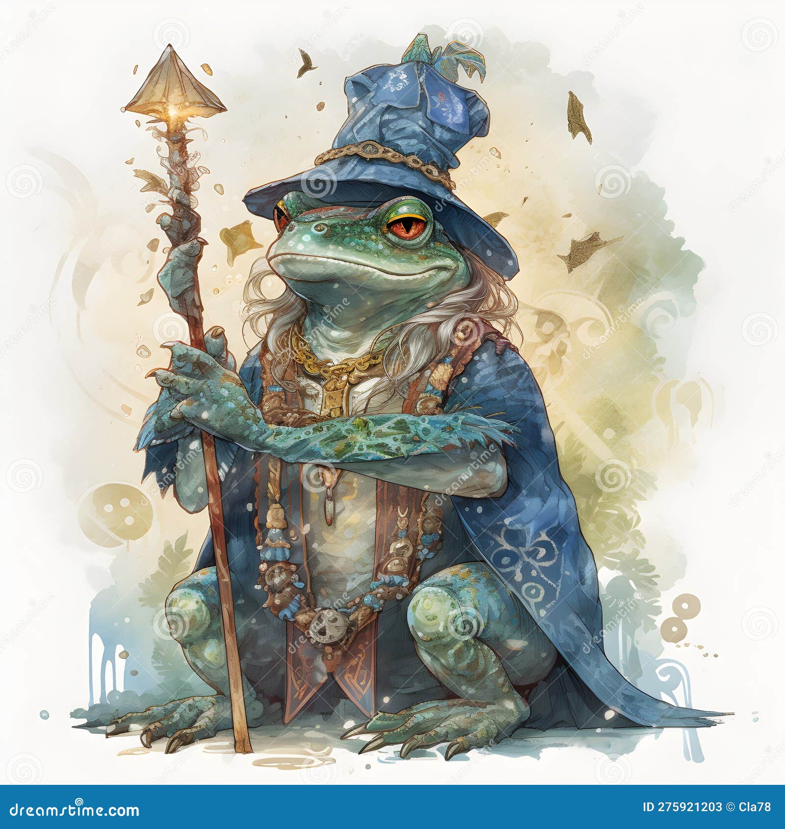 Old Mystical Wizard Frog, Ai Generative Illustration Stock Illustration ...