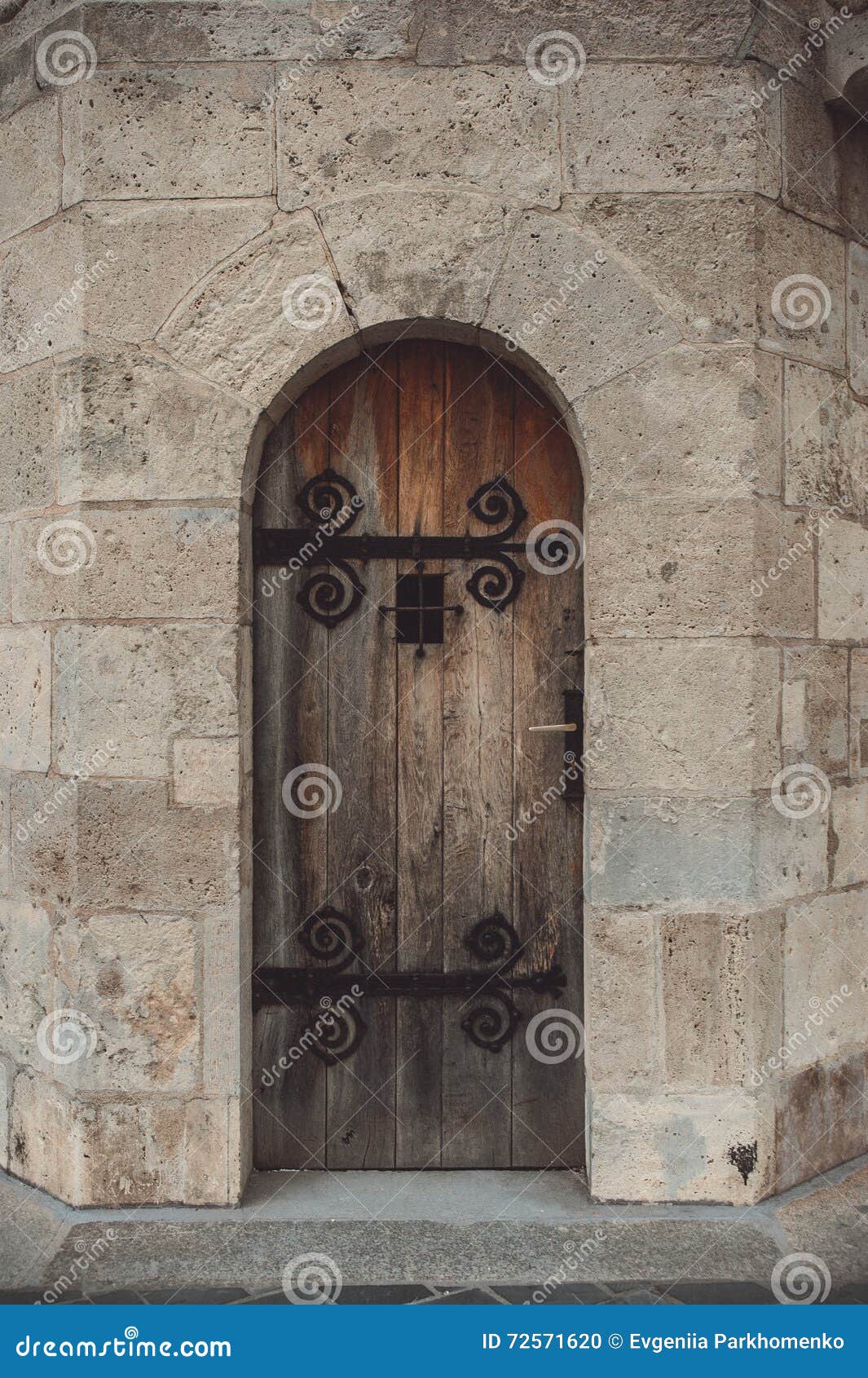 Old Narrow Door in a Stone Castle Wall. Stock Photo - Image of doorway ...