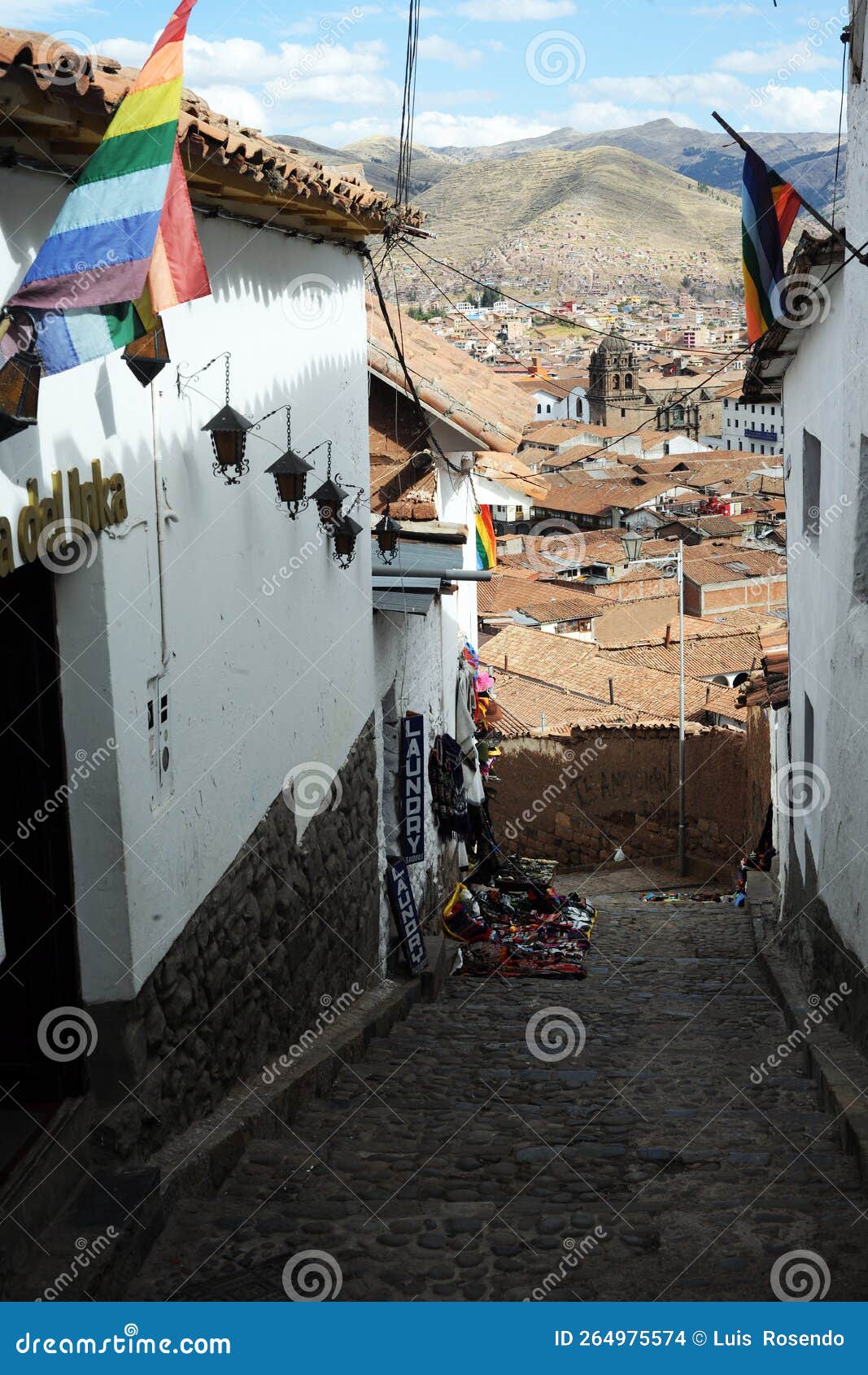 Old Narrow Street in the Center of Cusco Peru Editorial Stock Image ...