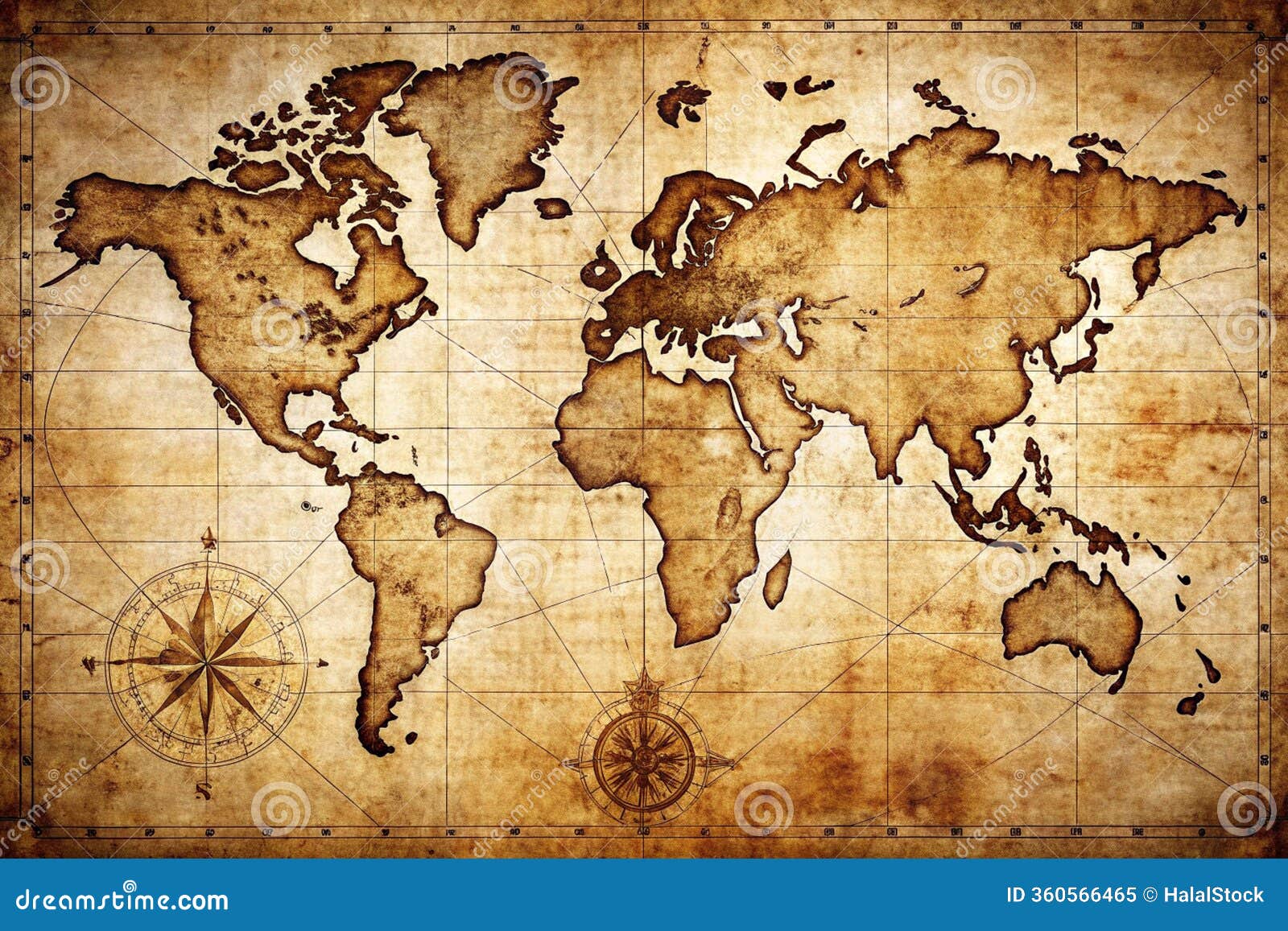 Old Nautical Map Background Stock Illustration - Illustration of hunt ...
