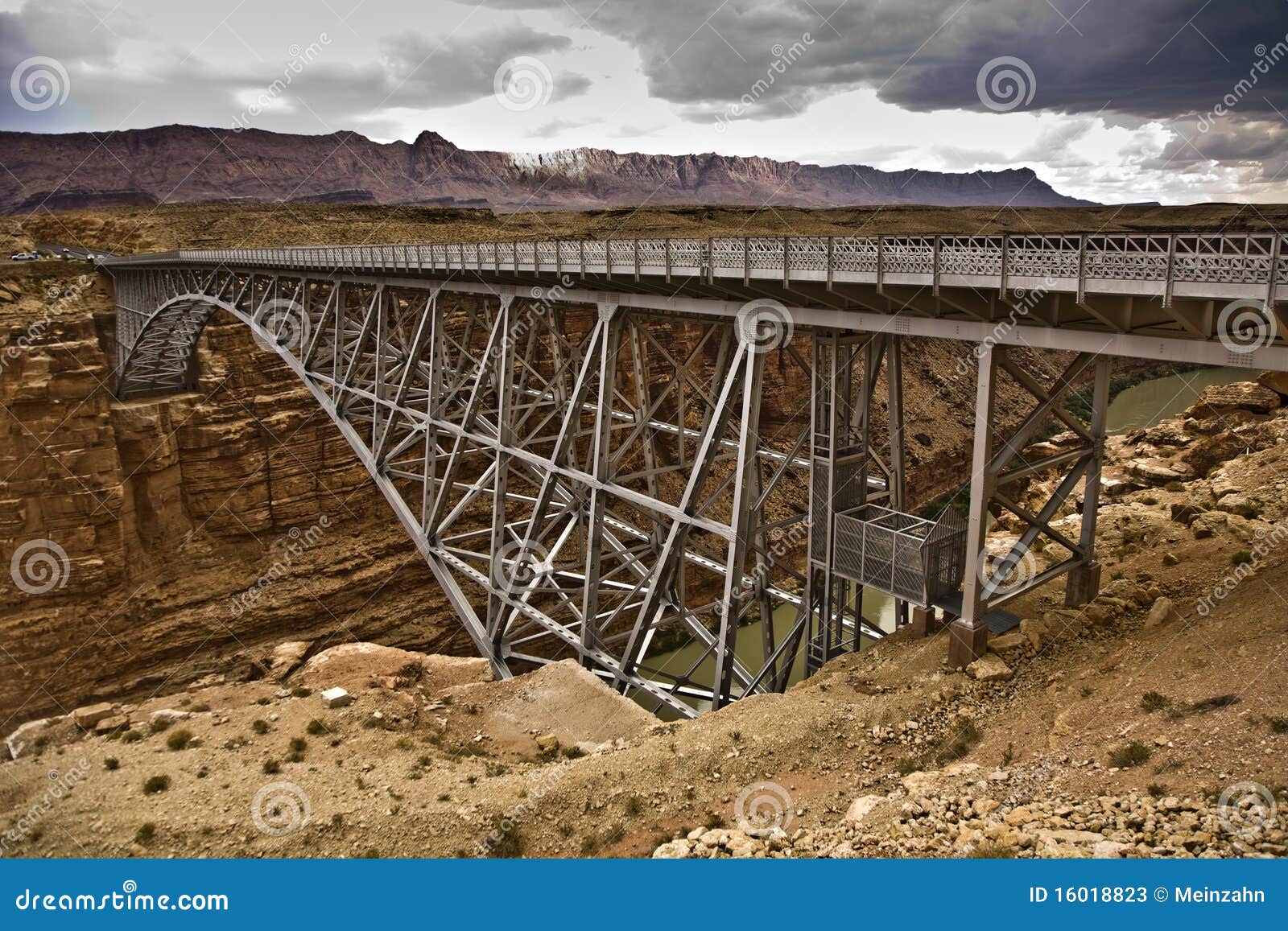 Old Navajo Bridge Spans the Canyon Stock Image - Image of elevated ...