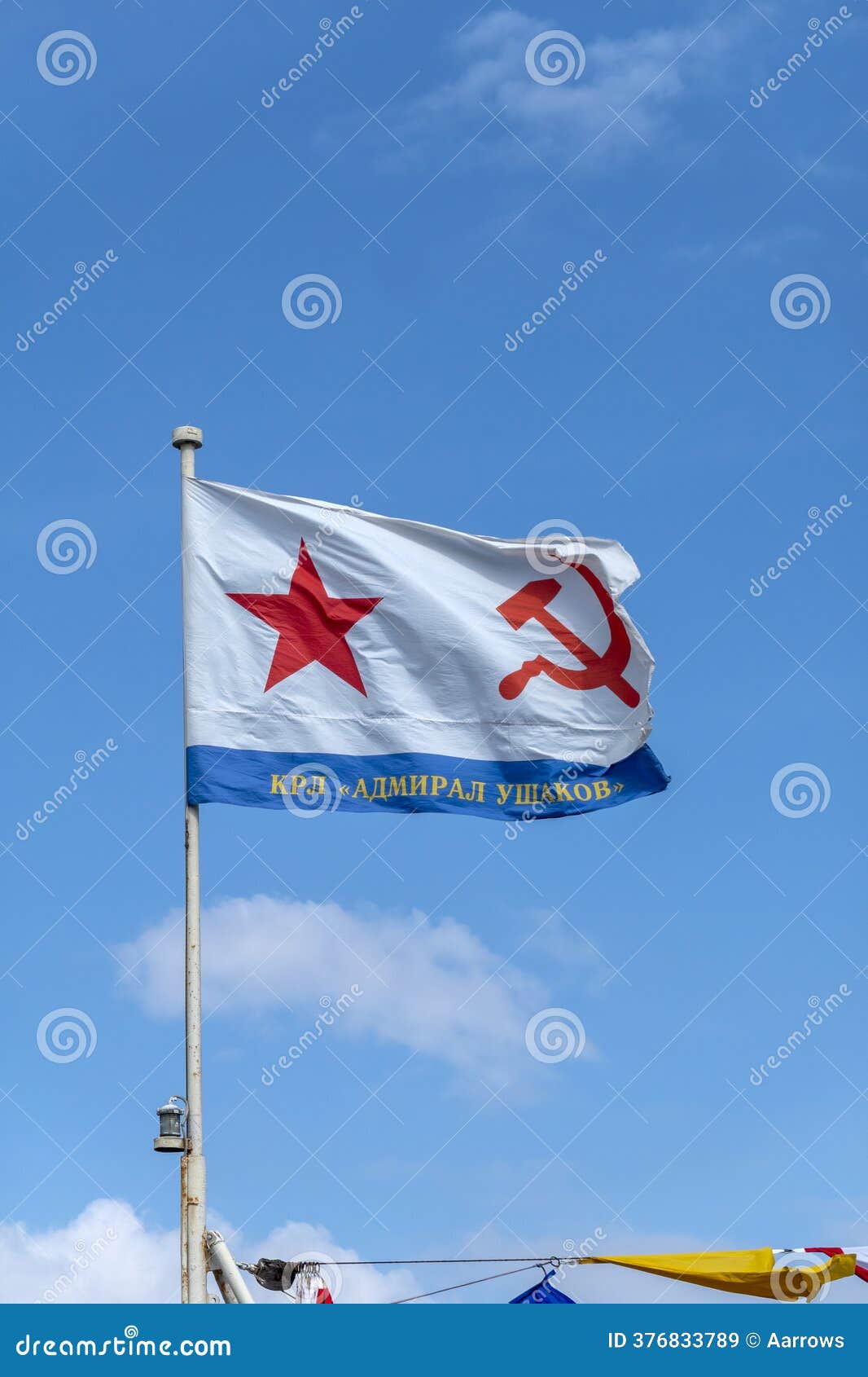 Naval Flag Of The Russian Navy St. Andrew, Apple Tree On Background ...