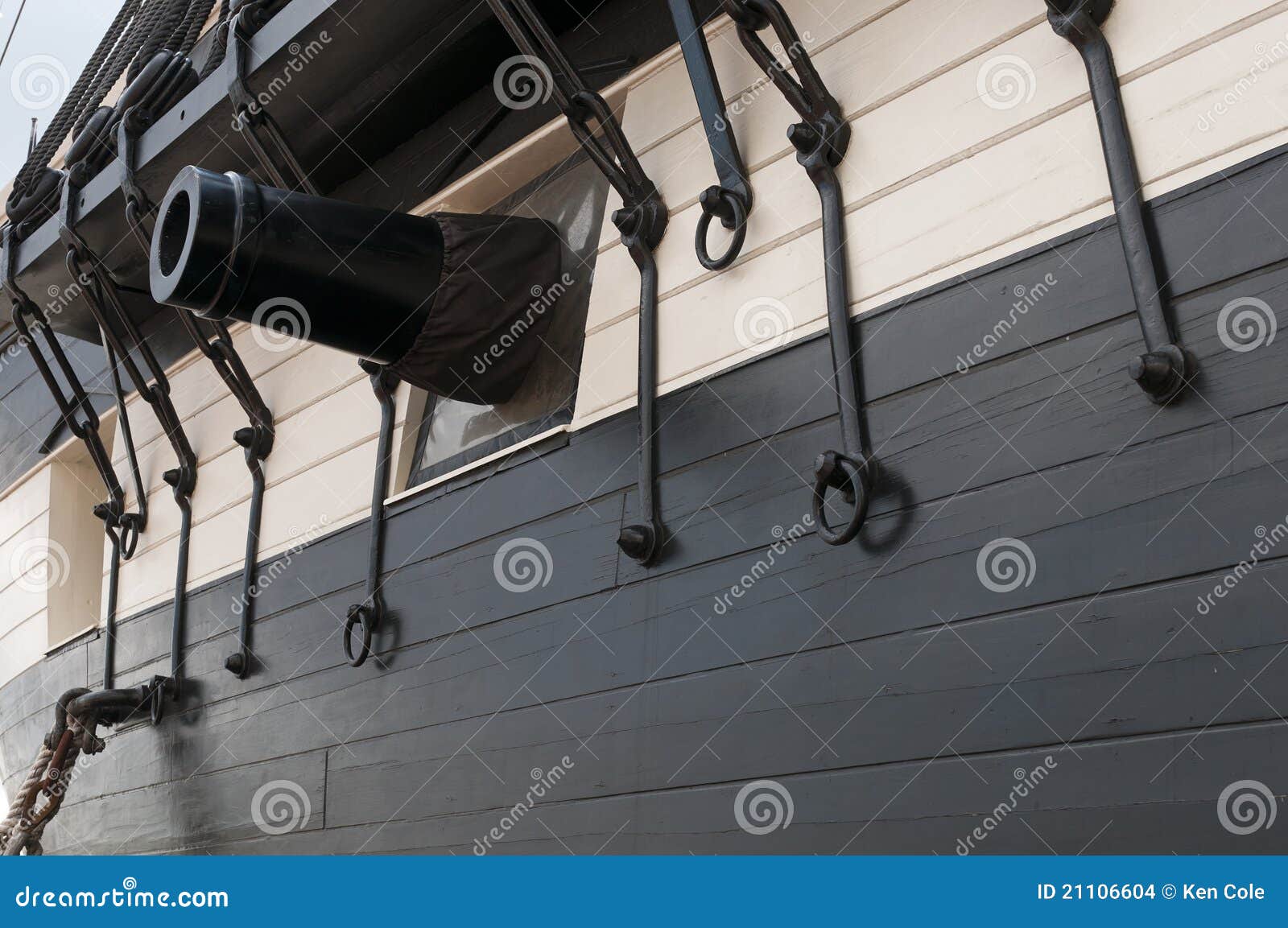 Old Naval Gunship and Cannon Stock Photo - Image of warship, antique ...