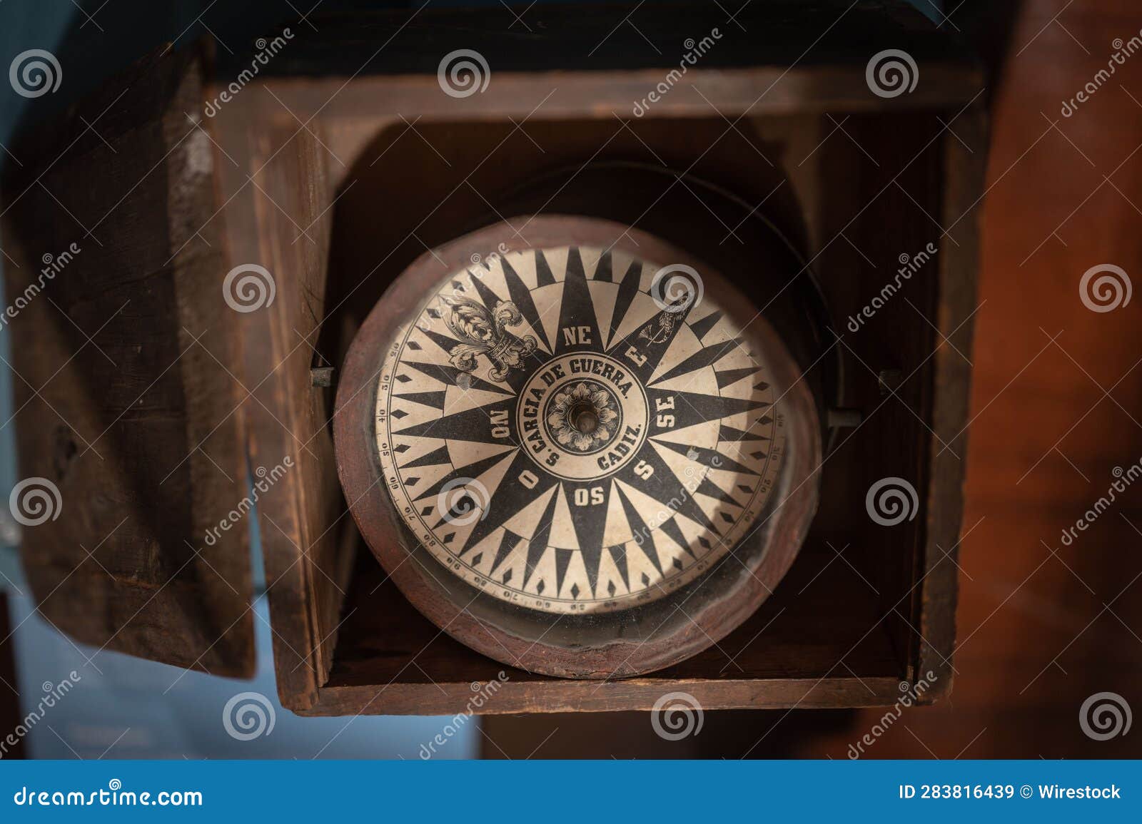 Old Naval Navigation Compass, Era of the Spanish Discoverer Christopher ...