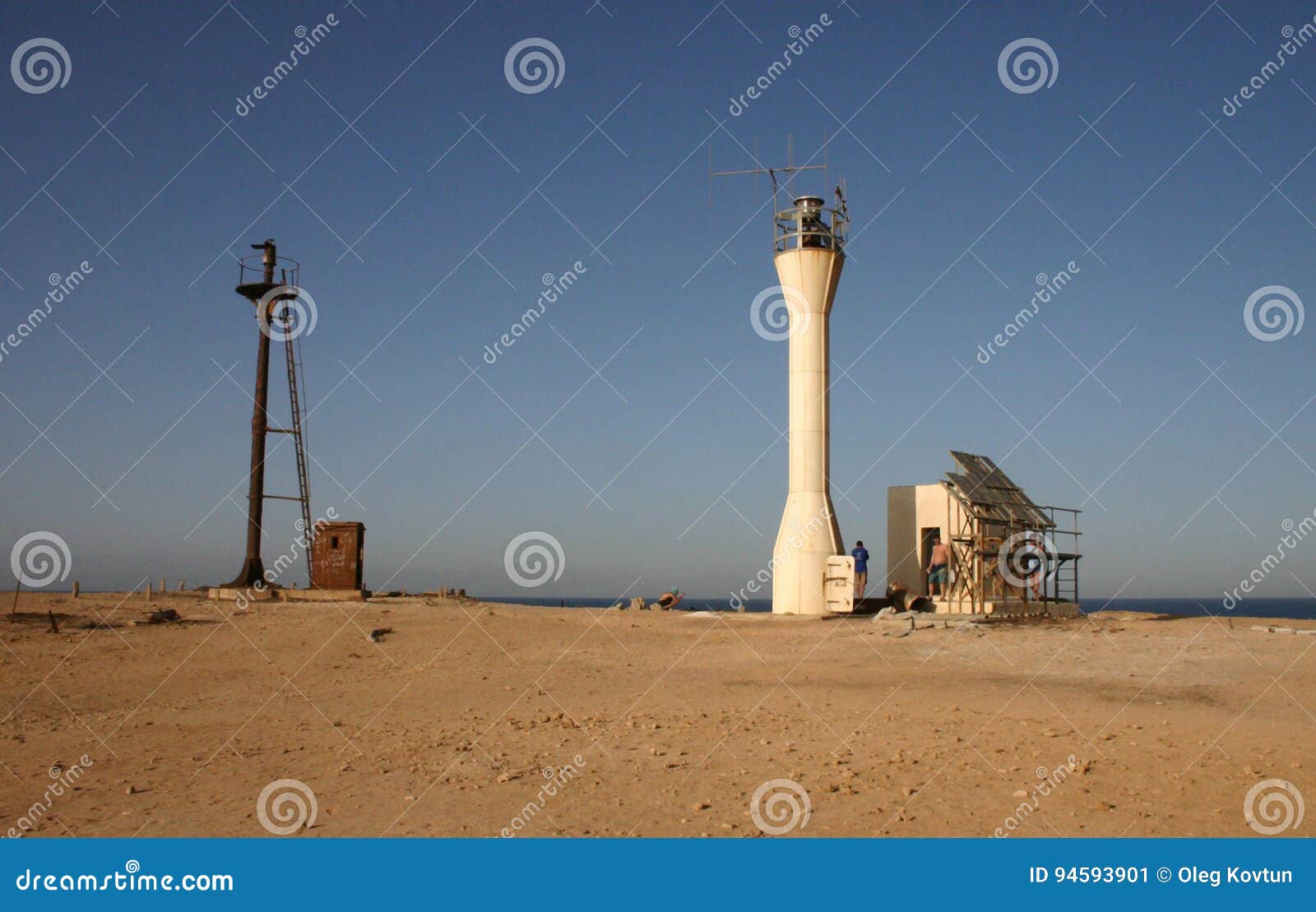 Old Navigation Beacon and a Broken Solar Power Editorial Photo - Image ...