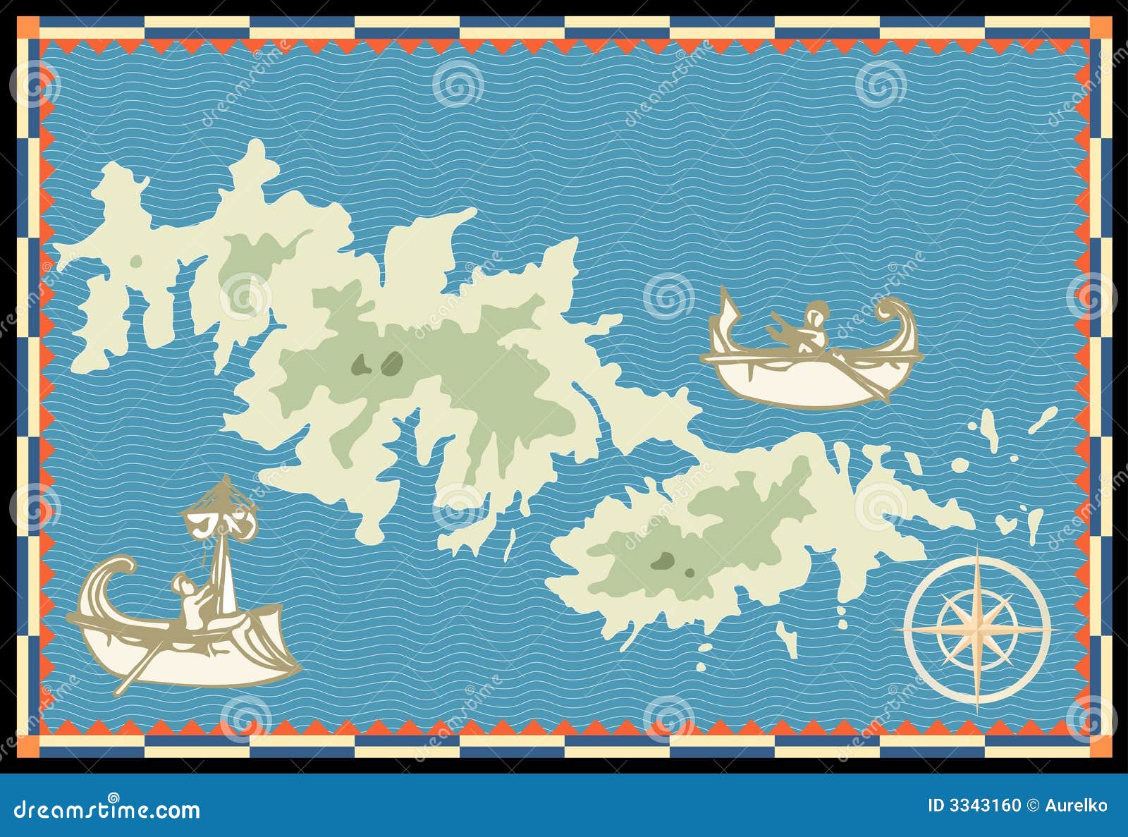 Old Navy Map. West Hemisphere. Vector Illustration | CartoonDealer.com ...