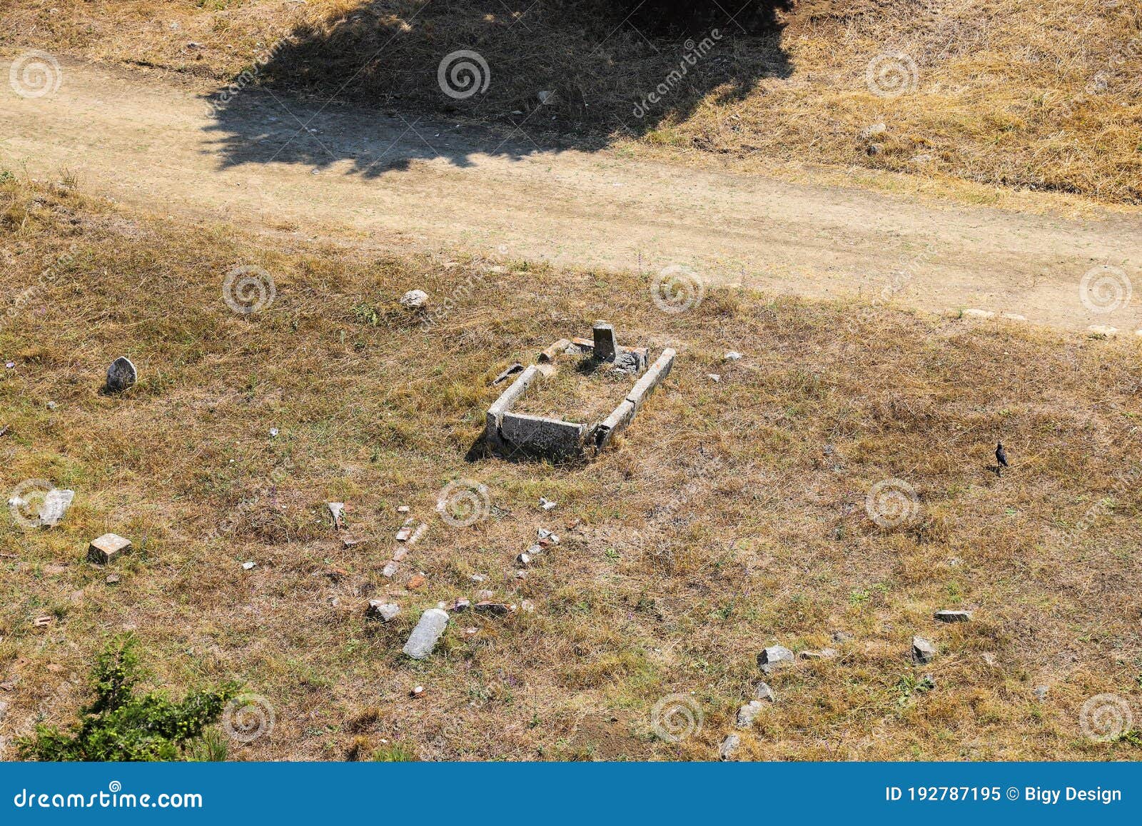 Old and Neglected Cemetery on an Empty Land Stock Image - Image of ...