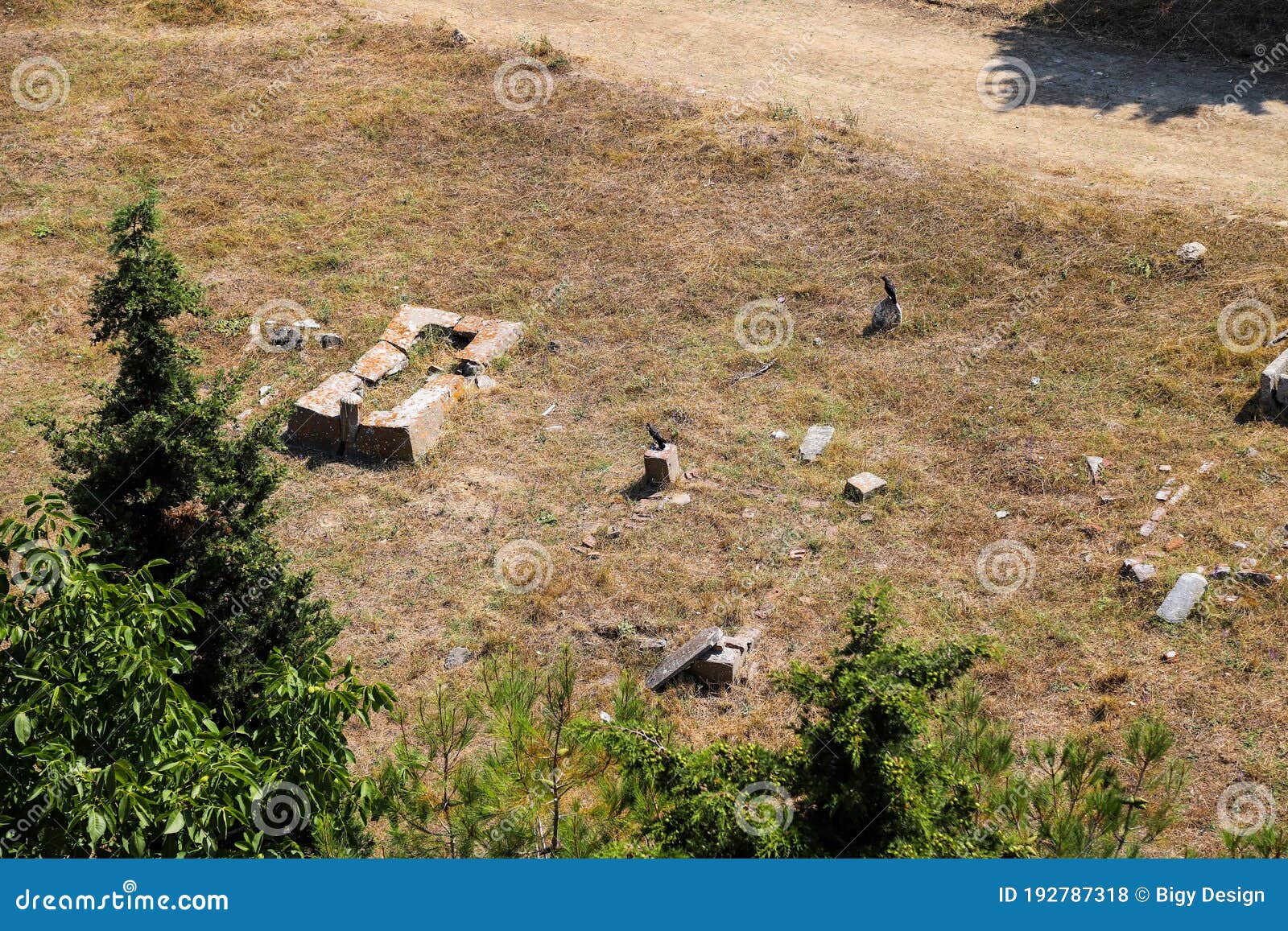 Old and Neglected Cemetery on an Empty Land Stock Photo - Image of ...