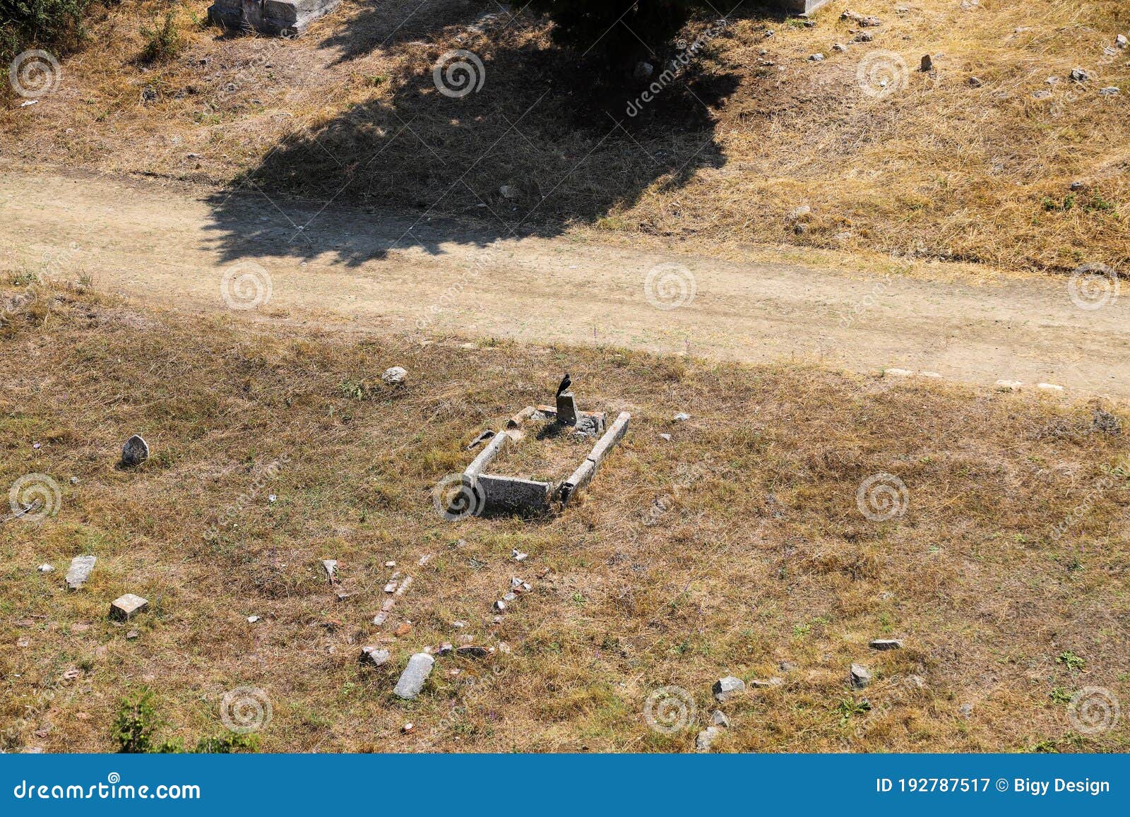 Old and Neglected Cemetery on an Empty Land Stock Image - Image of ...