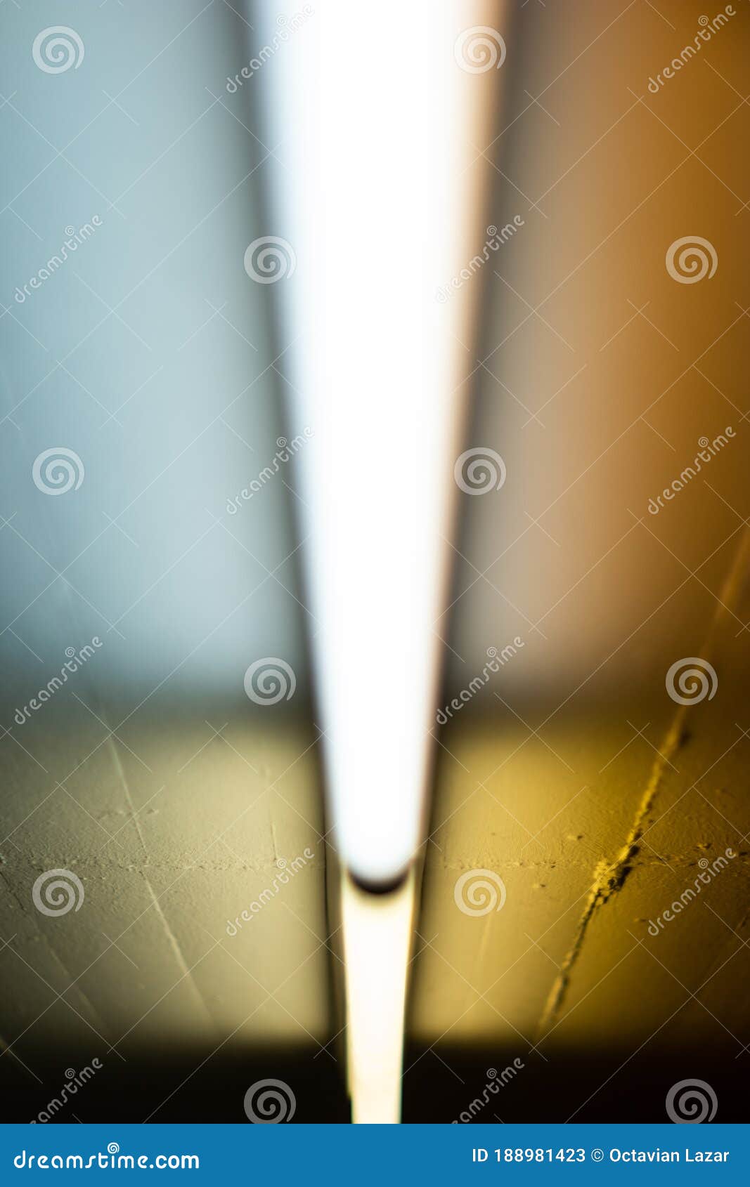 2 Old Neon Light Bars Mounted on a Ceiling Glowing in Different Hues ...