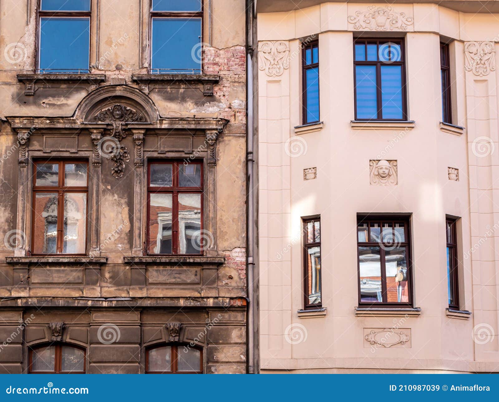 Old and New Architecture House Stock Image - Image of living, facade ...