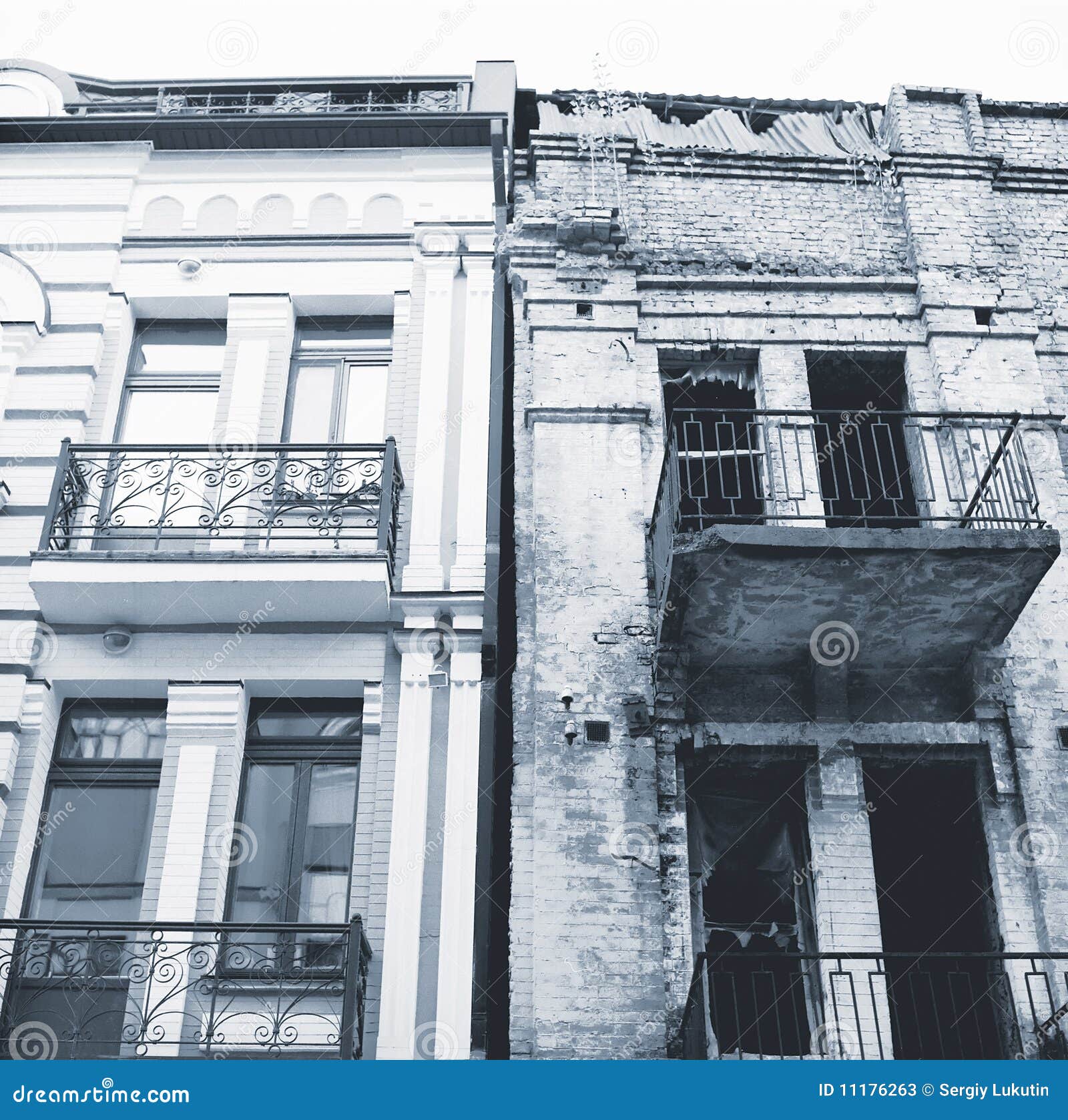 Old and the new building stock image. Image of together - 11176263