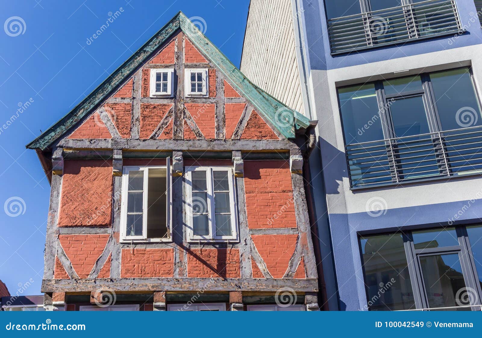 Old and New Buildings in the Center of Stade Stock Image - Image of ...