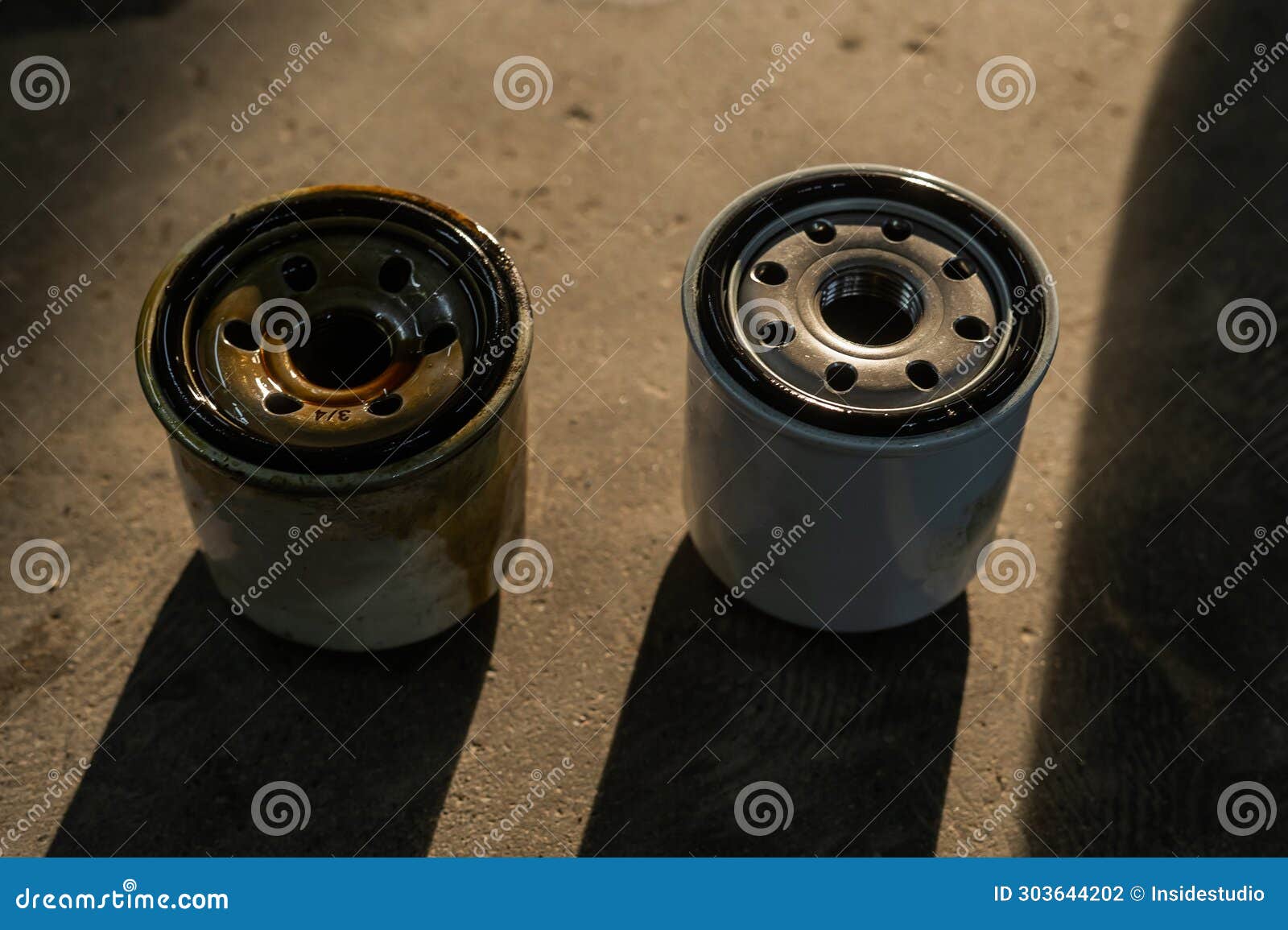 Old and New Car Oil Filter. No People. Stock Photo - Image of motor ...