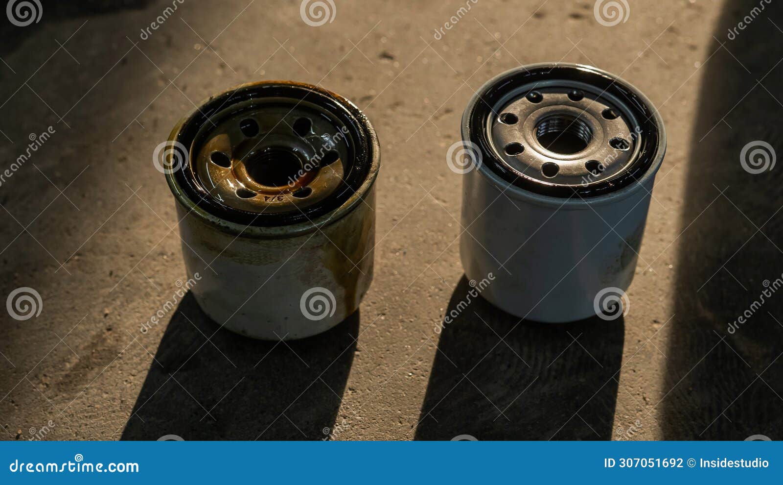 Old and New Car Oil Filter. No People. Stock Photo - Image of fuel ...