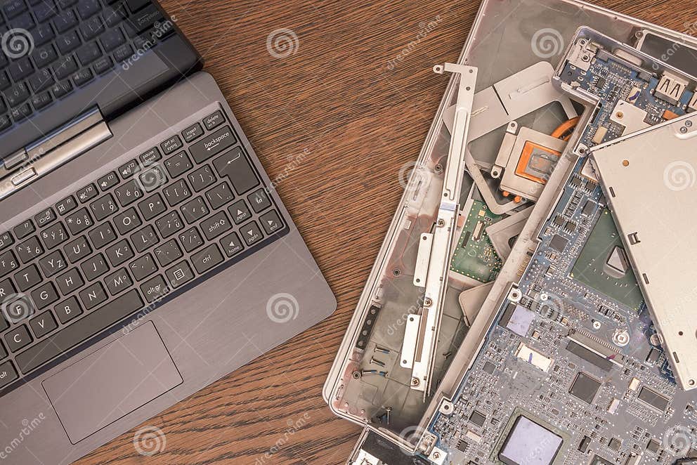 Old and New Computer, Laptop Stock Image - Image of circuit, mainboard ...