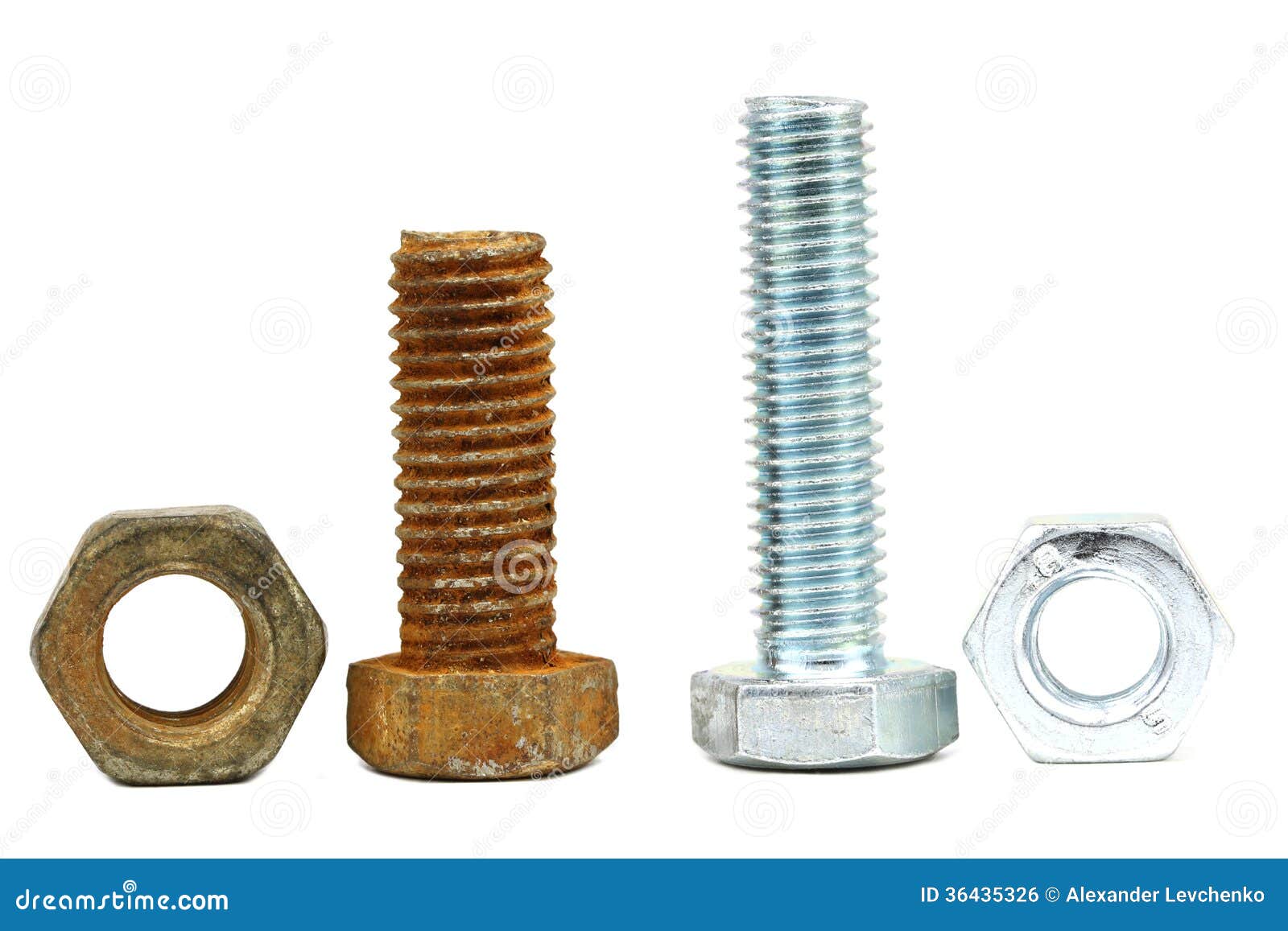Old and New Construction Fasteners Stock Photo - Image of bolt ...