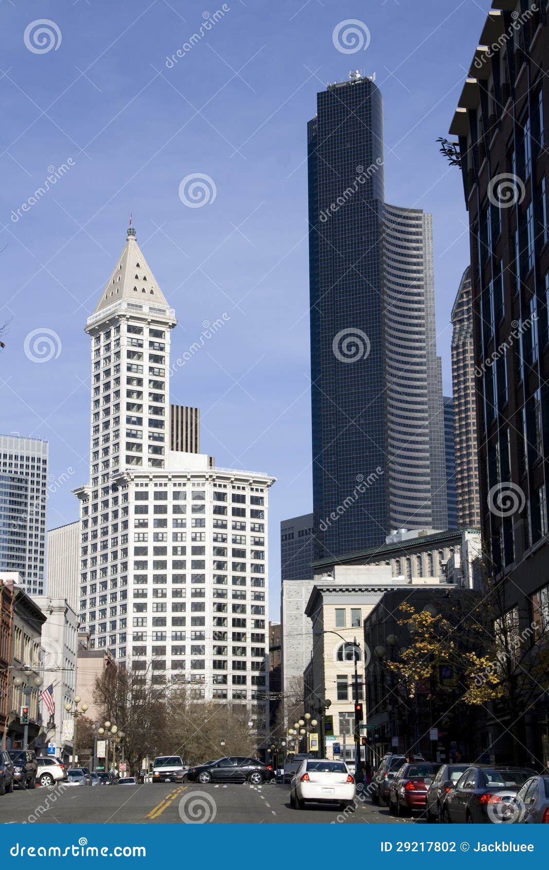 Old and New Landmarks of Downtown Seattle Editorial Photography - Image ...