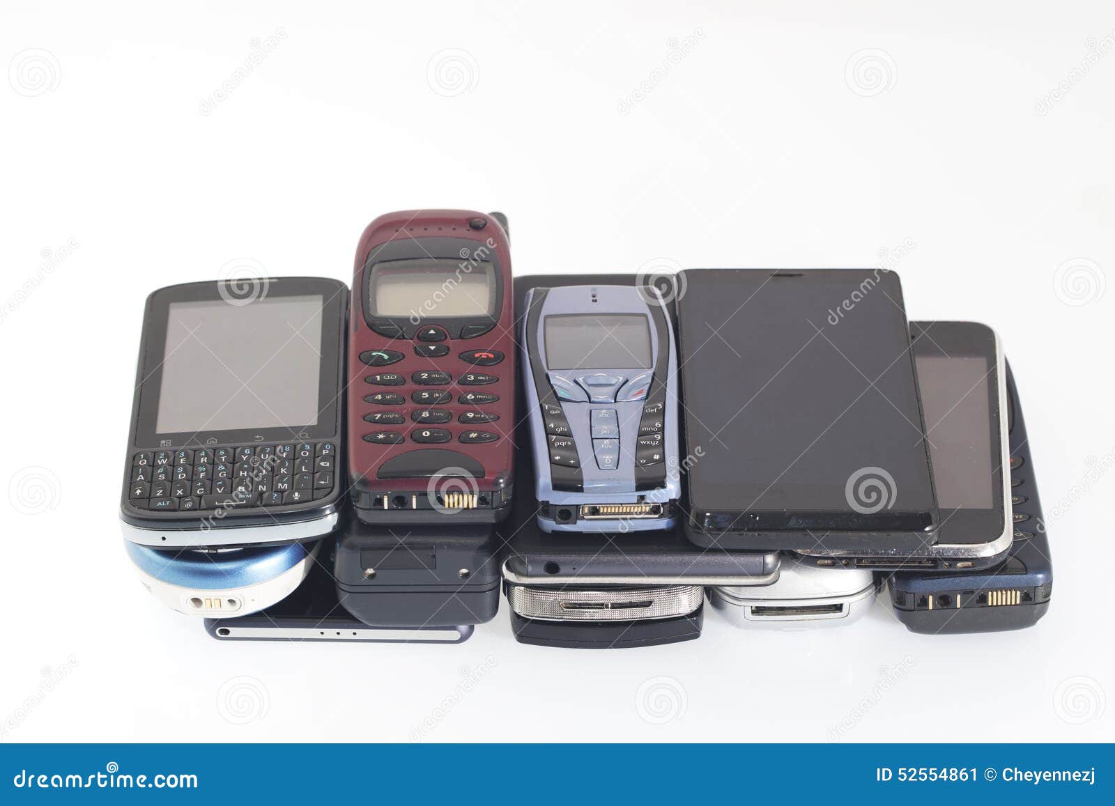 Old and New Mobile Phones, Smartphone Stock Image - Image of cellular ...