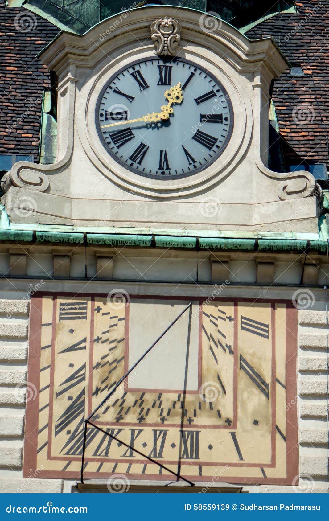 Old and New (Modern Clock and Solar Clock) Stock Image - Image of solar ...