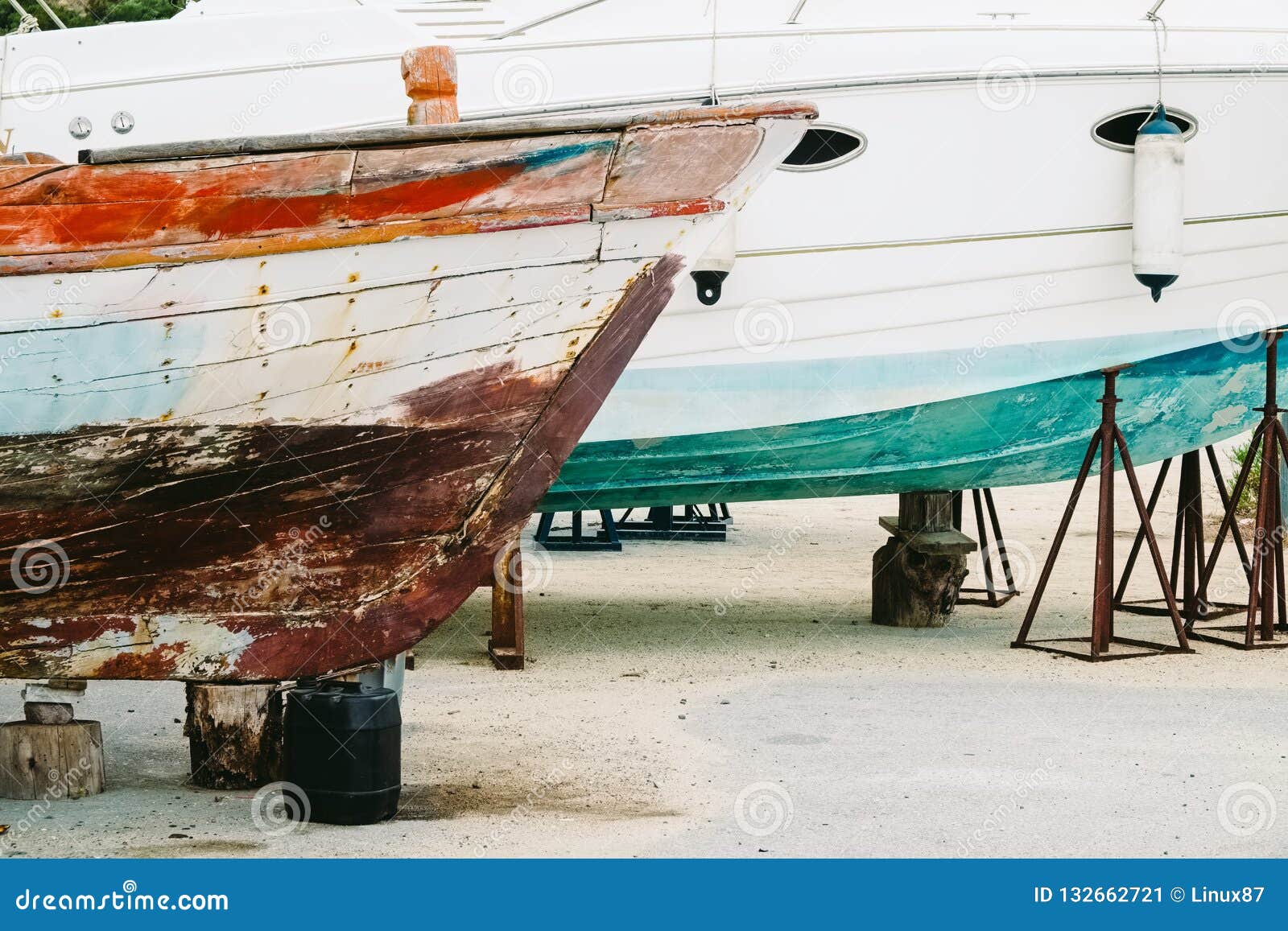 Old and new ship side view stock image. Image of history - 132662721
