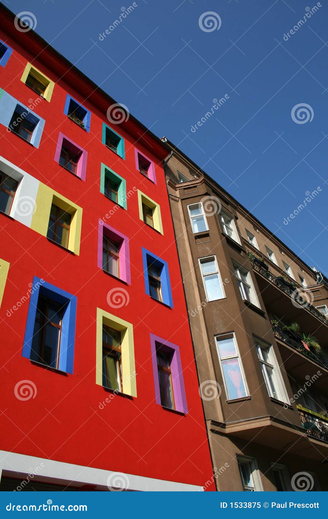 Old new side view stock image. Image of blue, flat, facade - 1533875