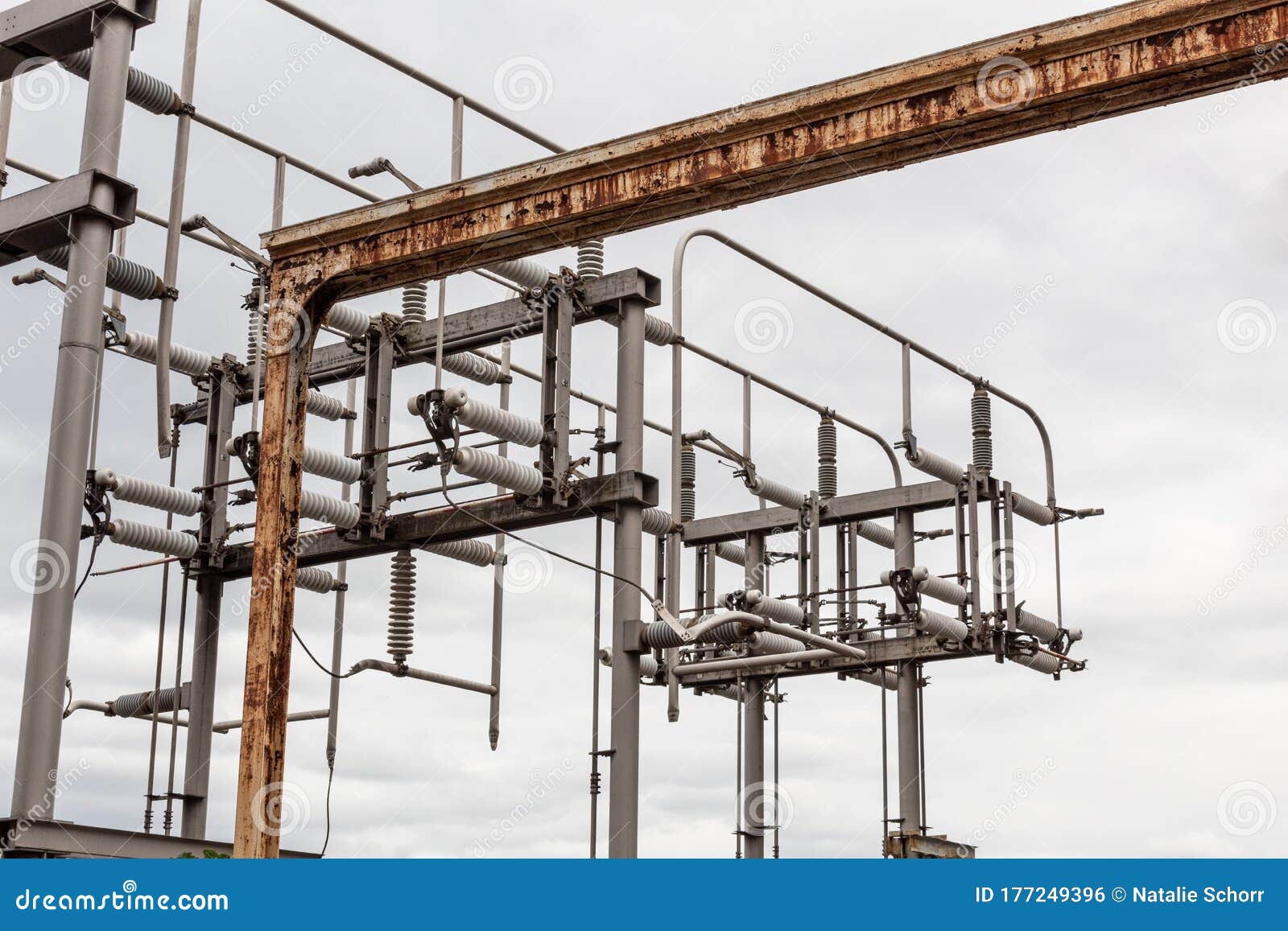 Old and New Structures at an Electric Power Facility Stock Photo ...