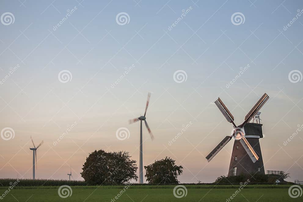 Old and new windmills stock photo. Image of wind, outdoor - 37556376