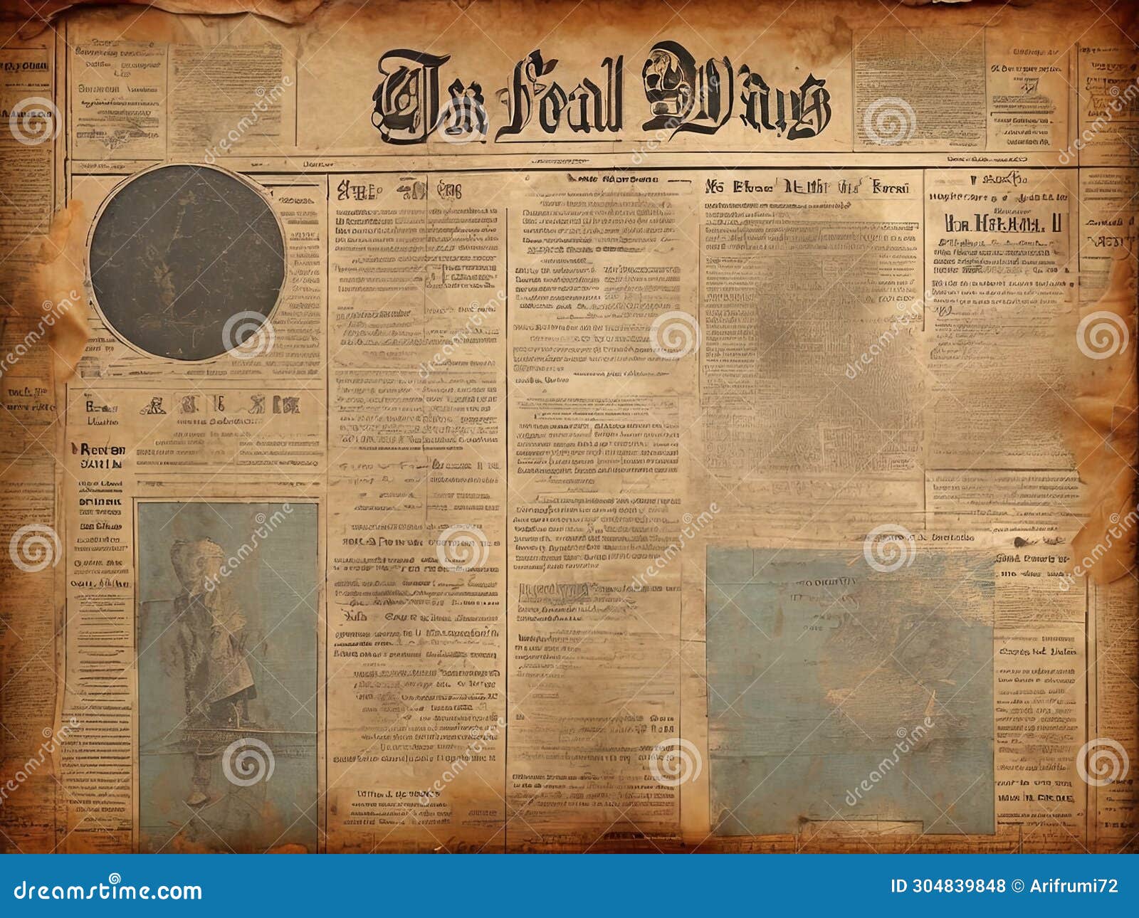 Old Newspaper Brown Vintage Aged Grunge Texture Background Stock ...