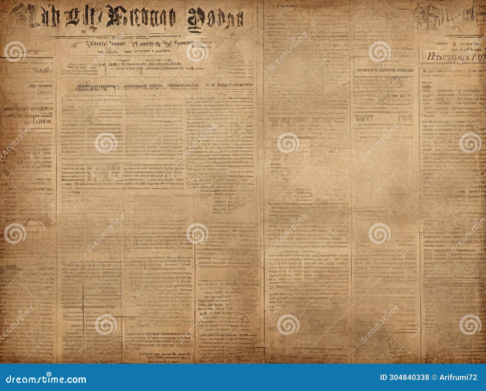 Old Newspaper Brown Vintage Aged Grunge Texture Background Stock ...