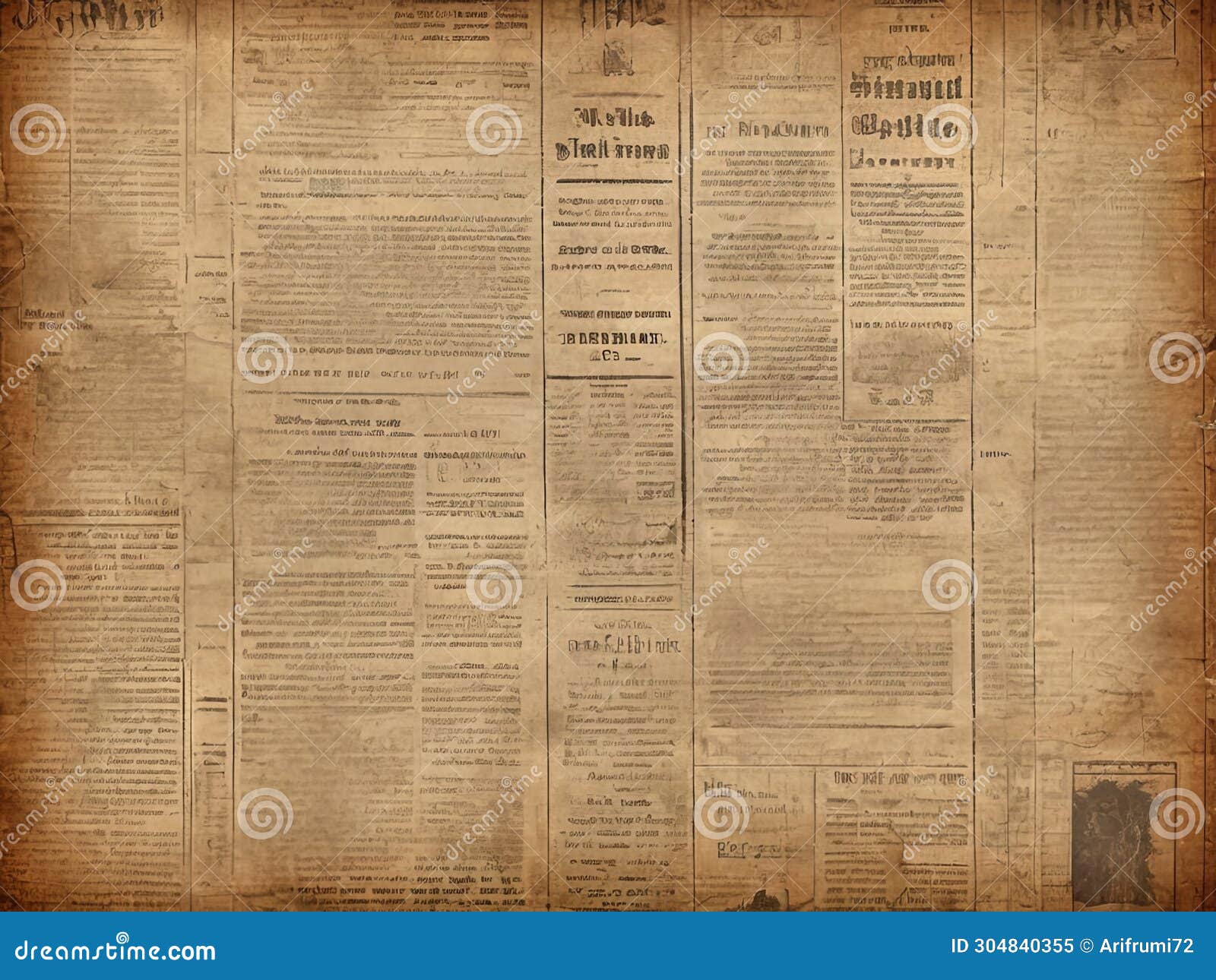 Old Newspaper Brown Vintage Aged Grunge Texture Background Stock ...