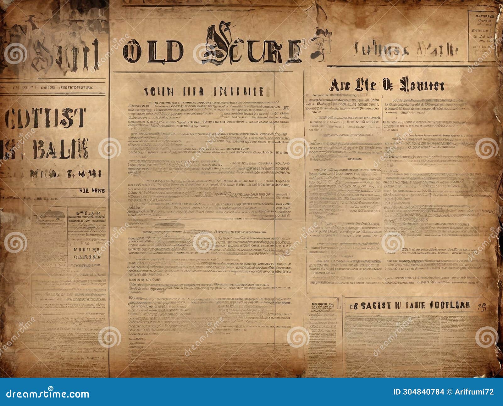 Old Newspaper Brown Vintage Aged Grunge Texture Background Stock ...
