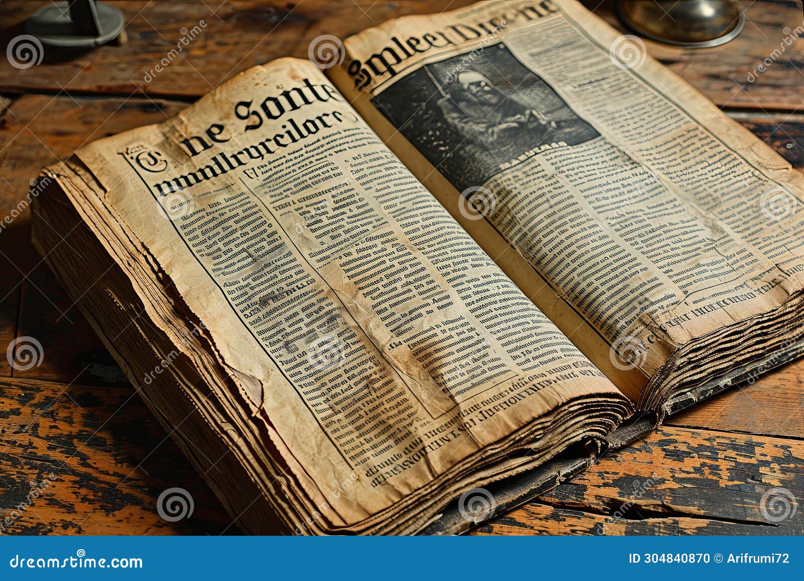 Old Newspaper Brown Vintage Aged Grunge Texture Background Stock ...