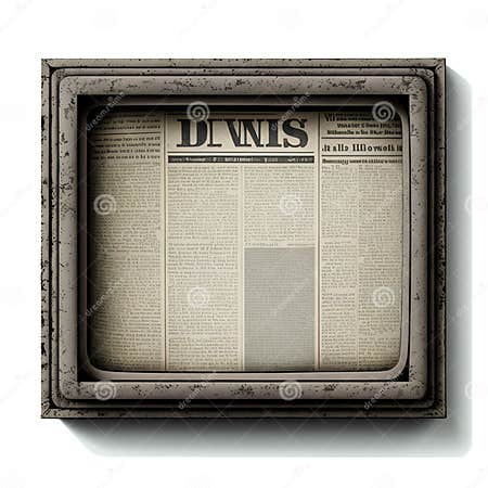 Old Newspaper in the Frame Isolated on White Background. 3d Render ...
