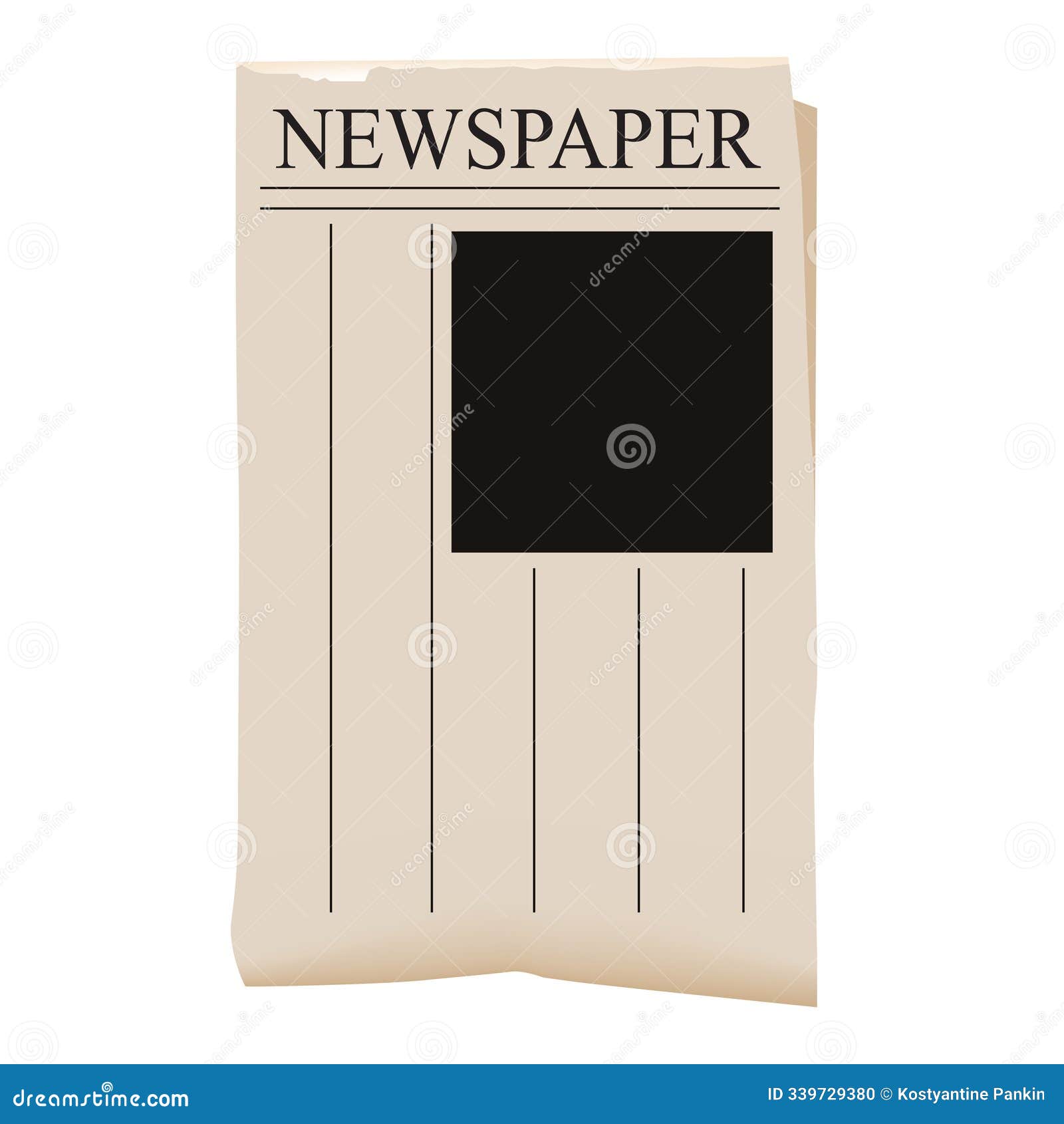 Newspaper Front Page With Several Columns And Photos. Vector Magazine ...