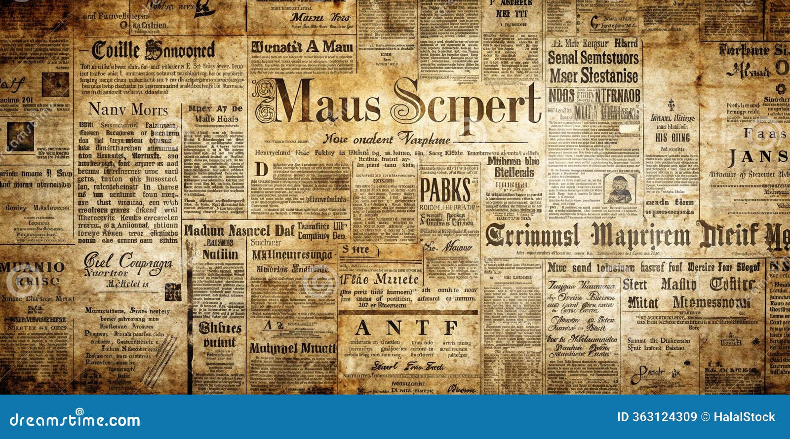 Old Newspaper Grunge Texture with Space for Text Stock Illustration ...