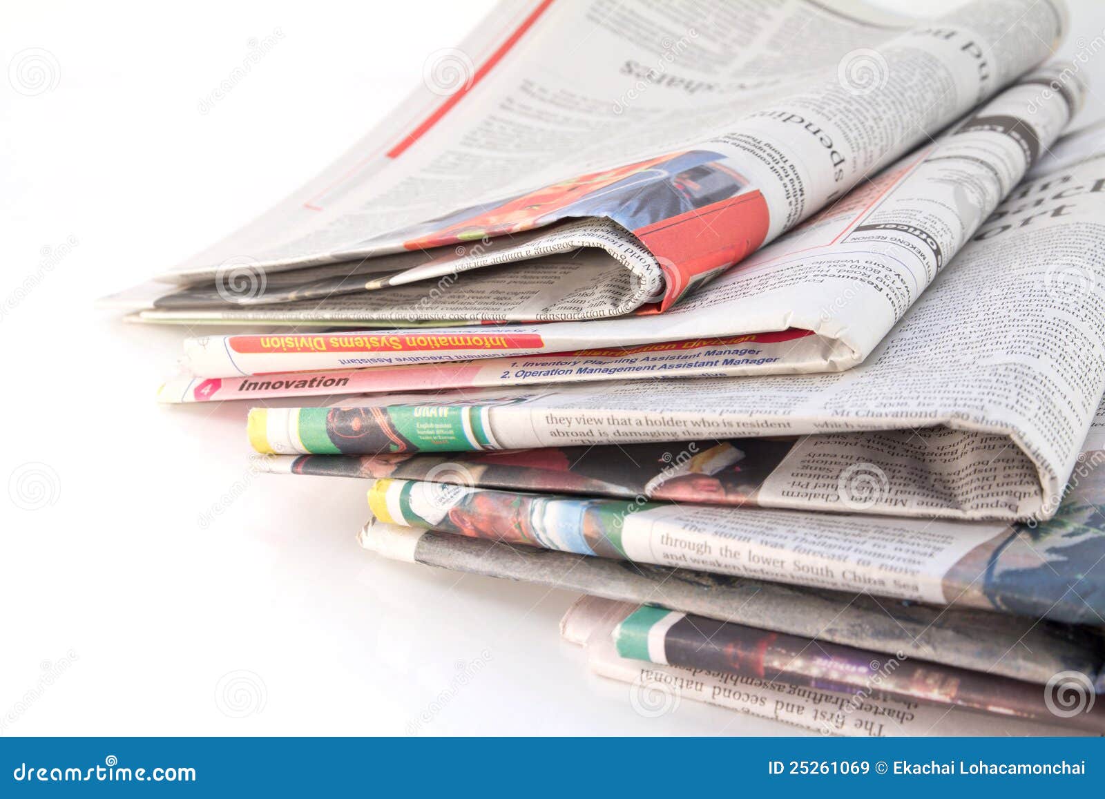 Old Newspapers and Magazines Stock Image - Image of recycling, media ...