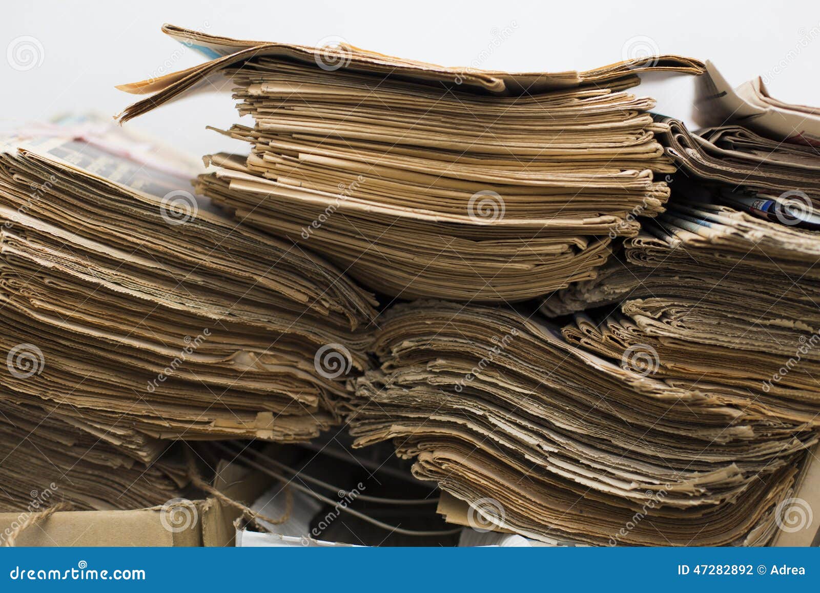 Stacks of Old Newspapers in a Library Stock Photo - Image of studio ...