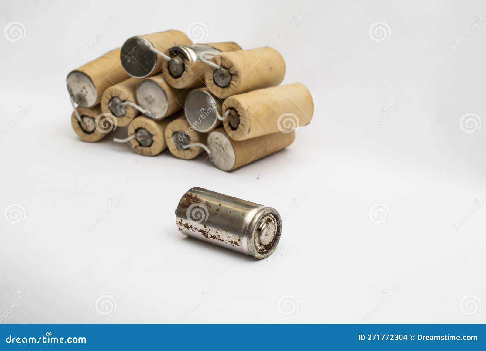 Old Nickel Cadmium Batteries Isolated on White Background Stock Photo ...