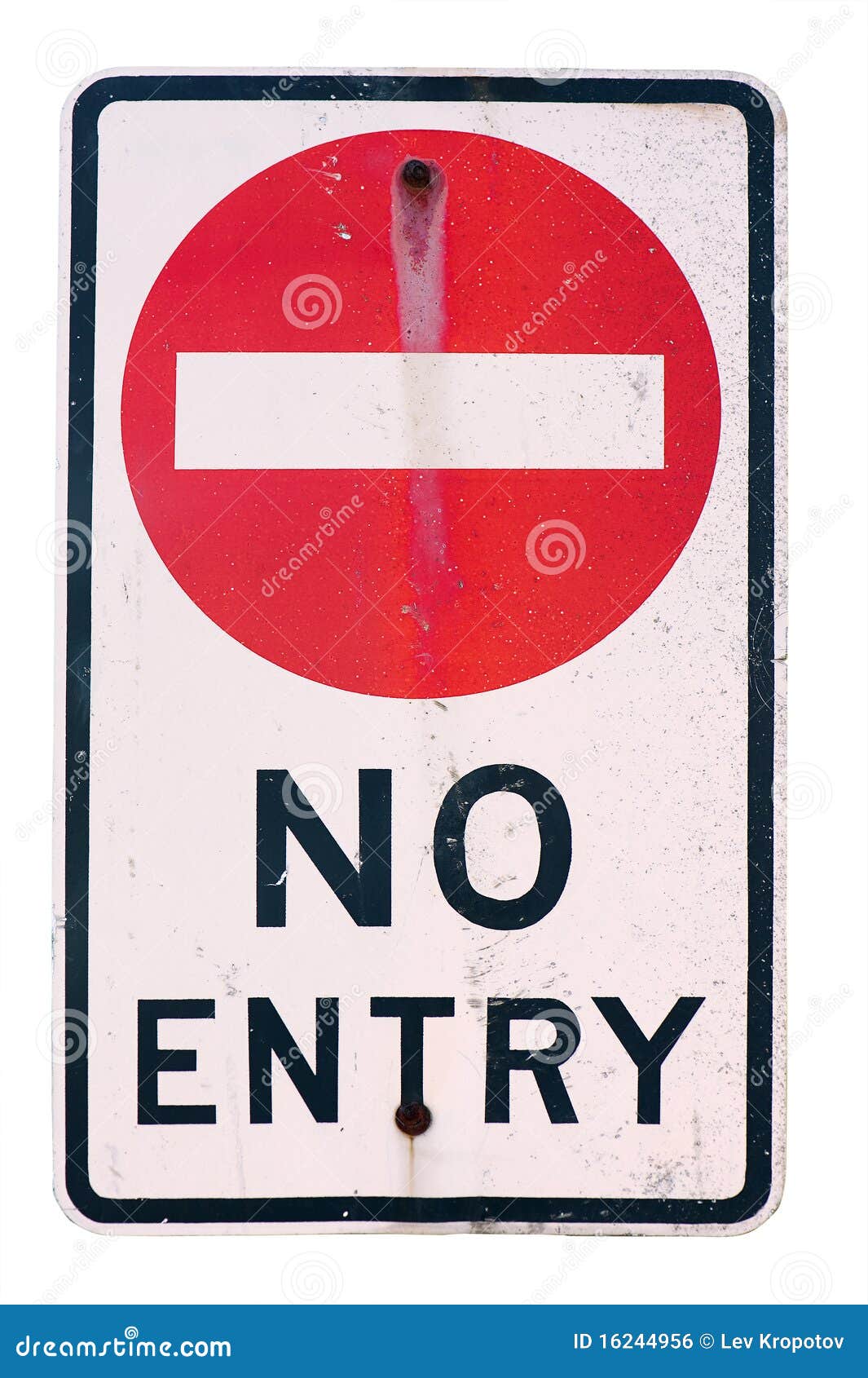 Old no entry traffic sign stock photo. Image of post - 16244956